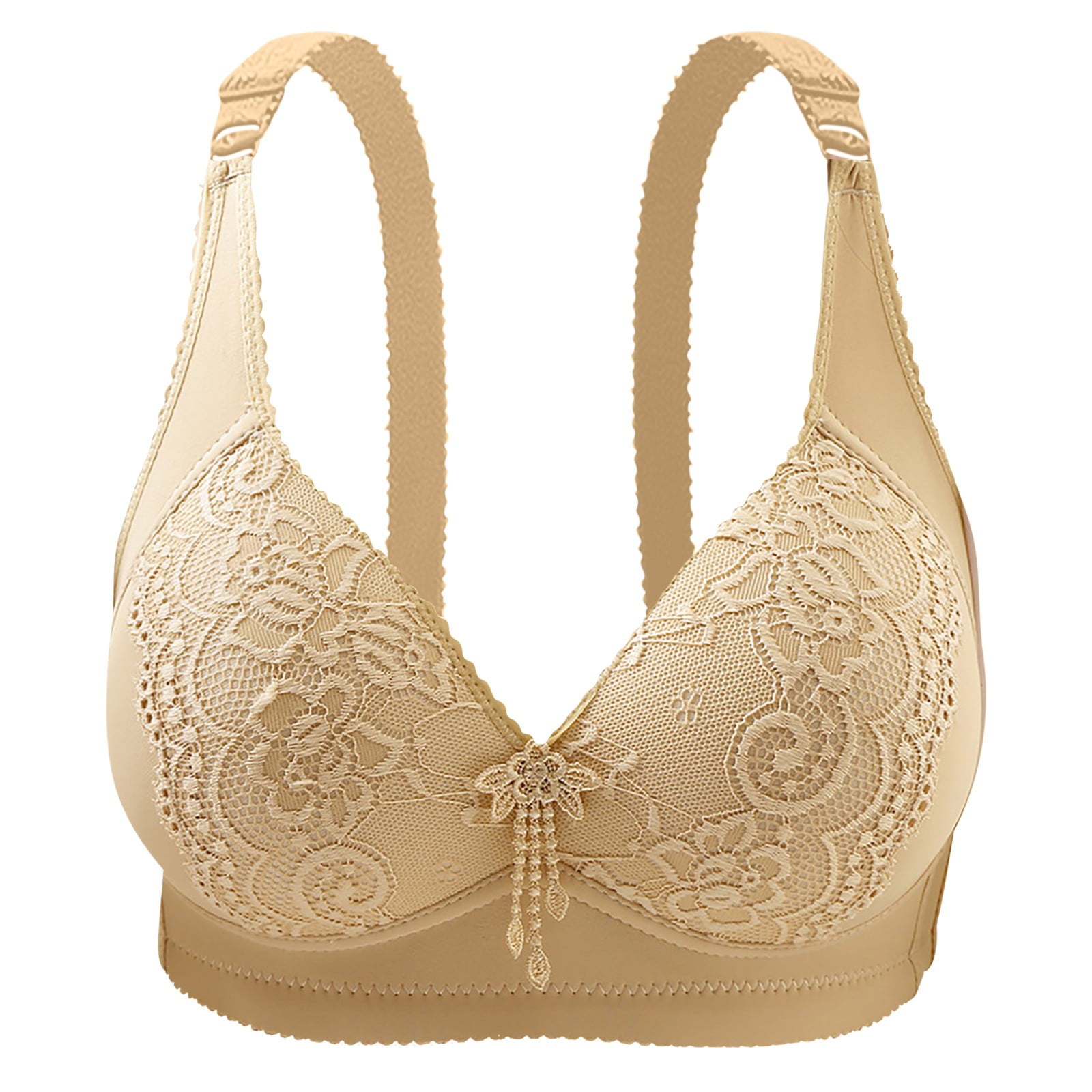 Elainilye Fashion Bras For Older Women Gathered Bra Casual Wirefree Bra ...