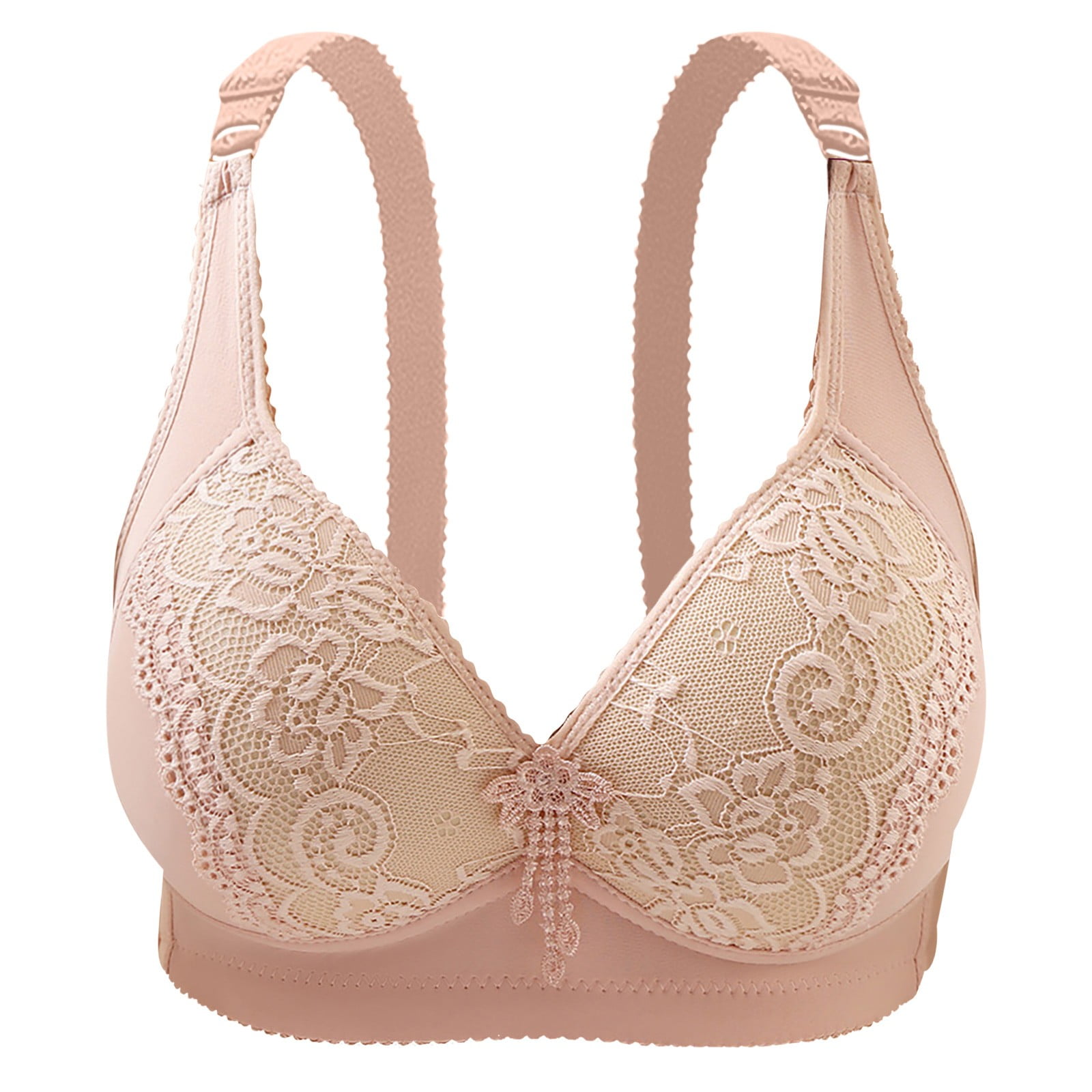 Elainilye Fashion Bras For Older Women Gathered Bra Casual Wirefree Bra ...