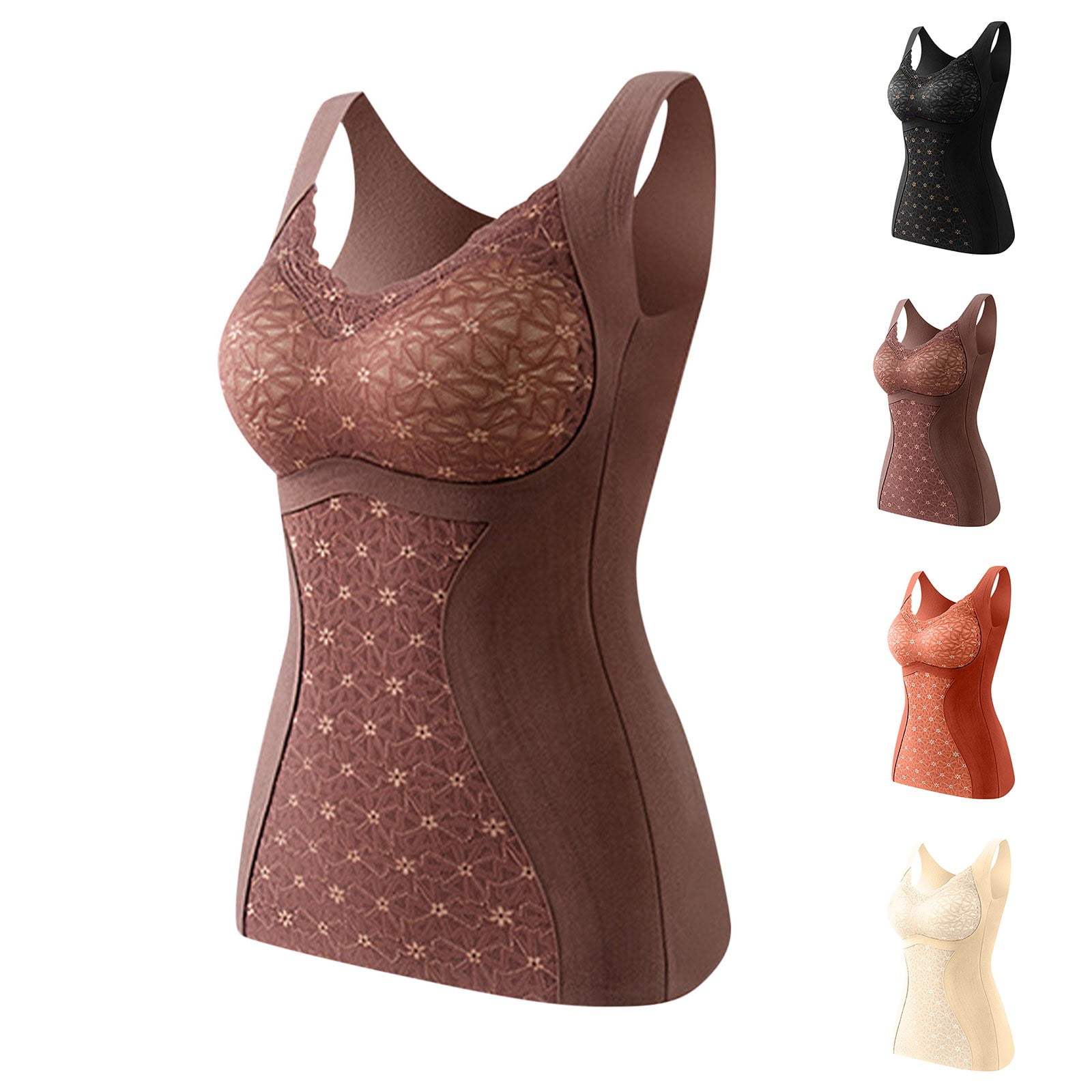 Elainilye Fashion Compression Shirt Women Fall Self-heating Lace Warm ...