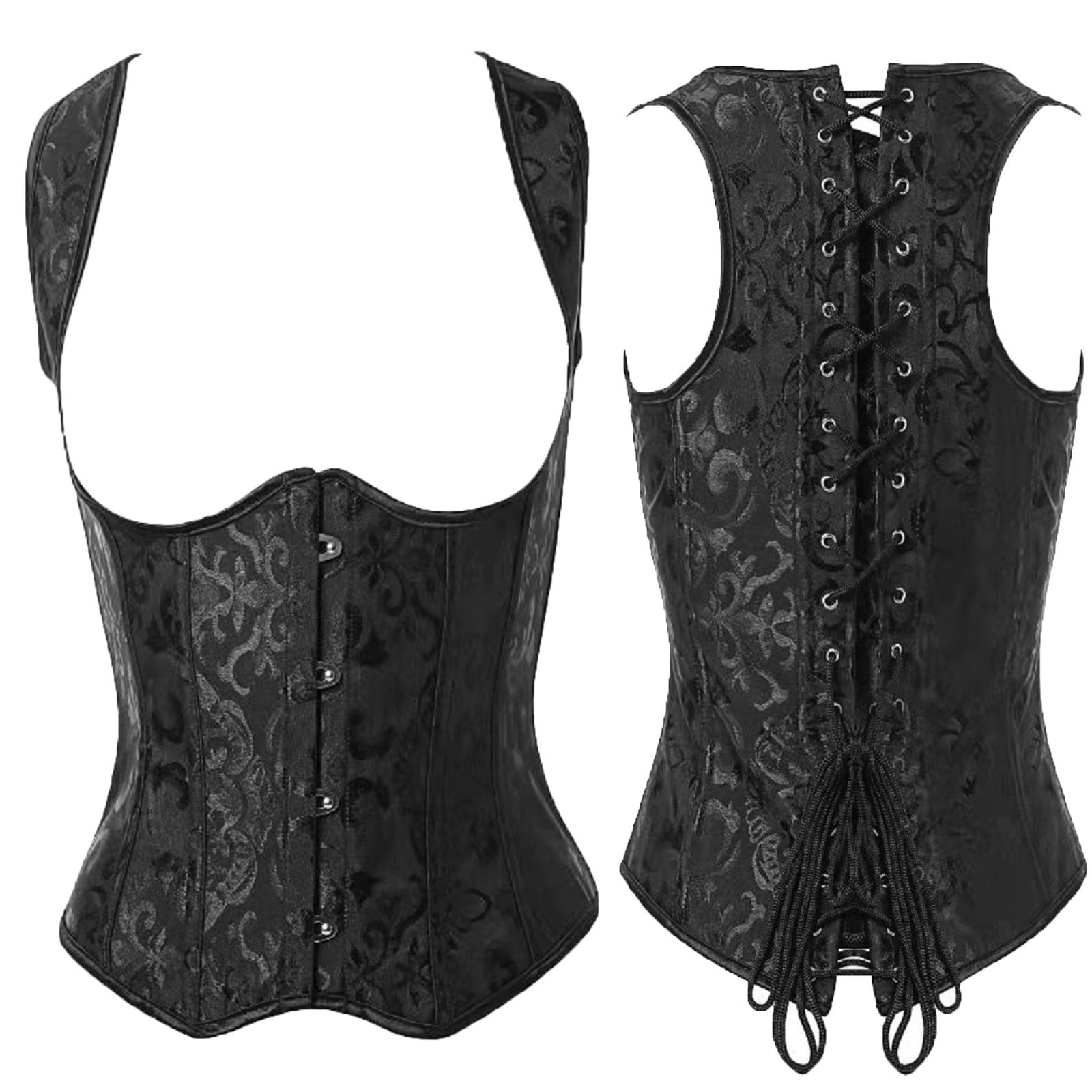Elainilye Fashion Corset Tops for Women Court Gothic Corset Bustier ...