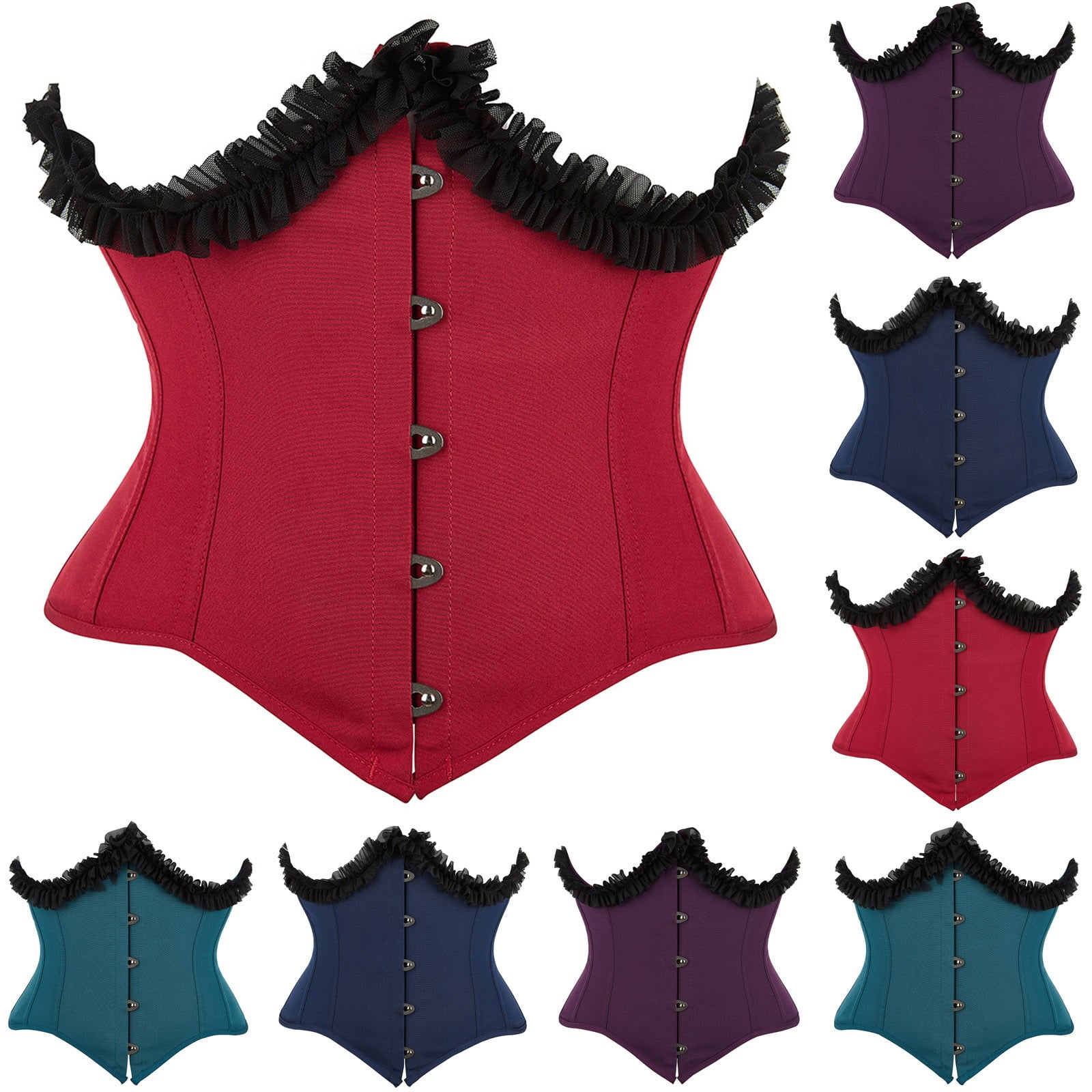 Elainilye Fashion Corset Tops for Women Lace Patchwork Color Gothic ...