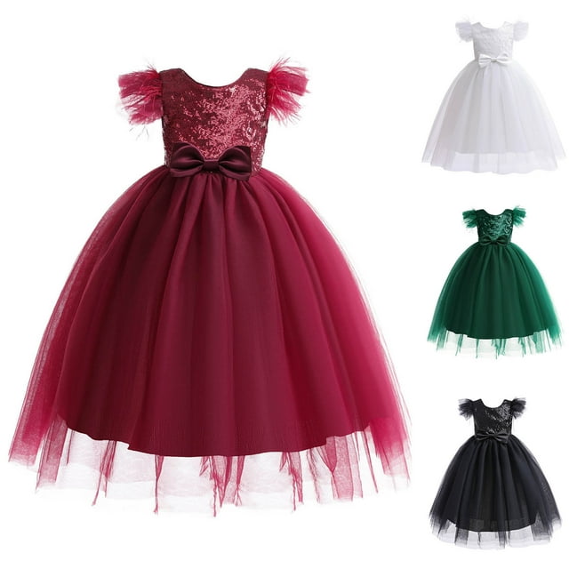 Elainilye Fashion Flower Girl Dress Sequin Princess Pageant Dress for ...