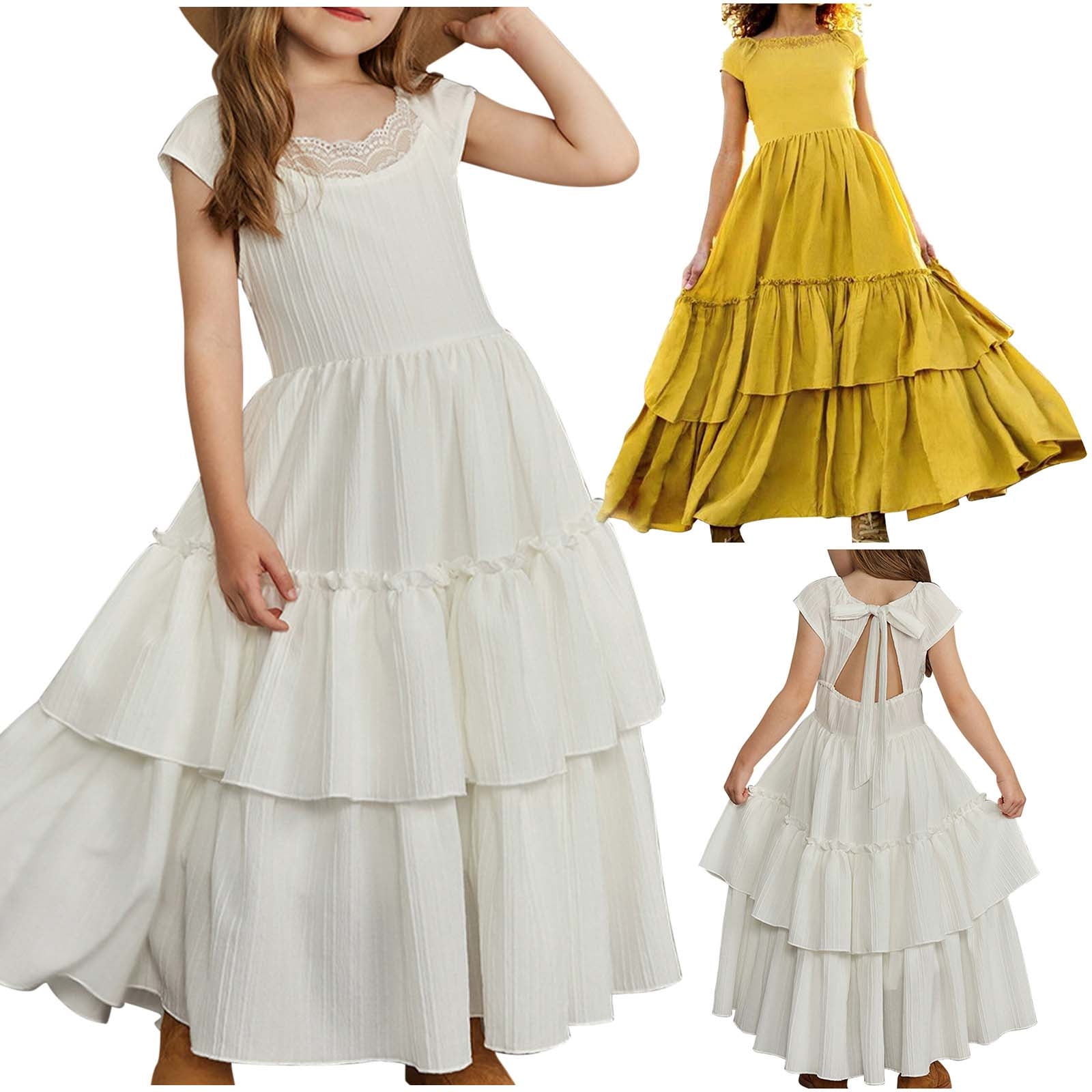 Elainilye Fashion Flower Girl Dresses for Wedding Gauze Dress Princess ...