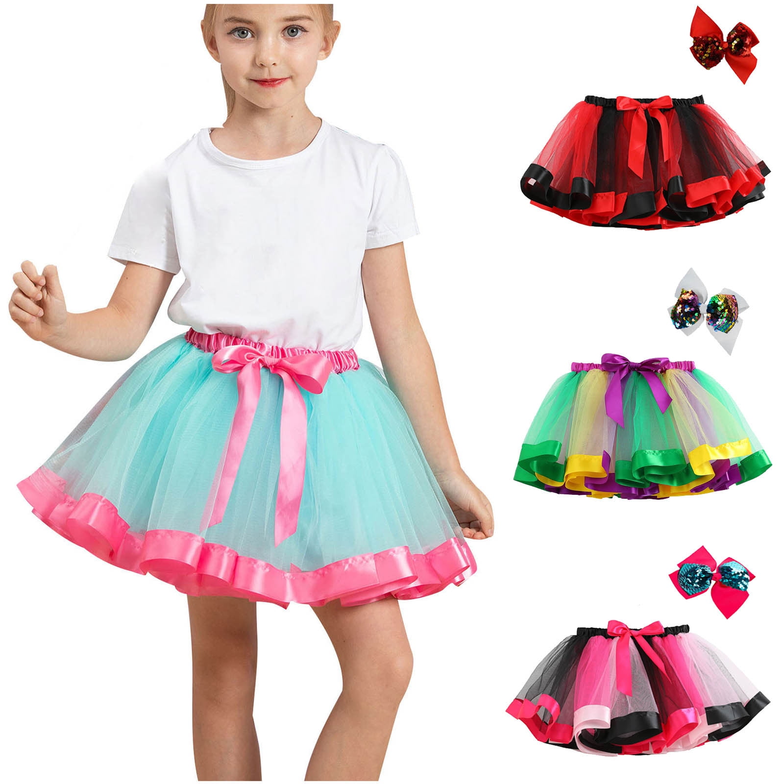 Elainilye Fashion Girls Tutu Skirt Cute Net Yarn Princess Skirt Multi ...