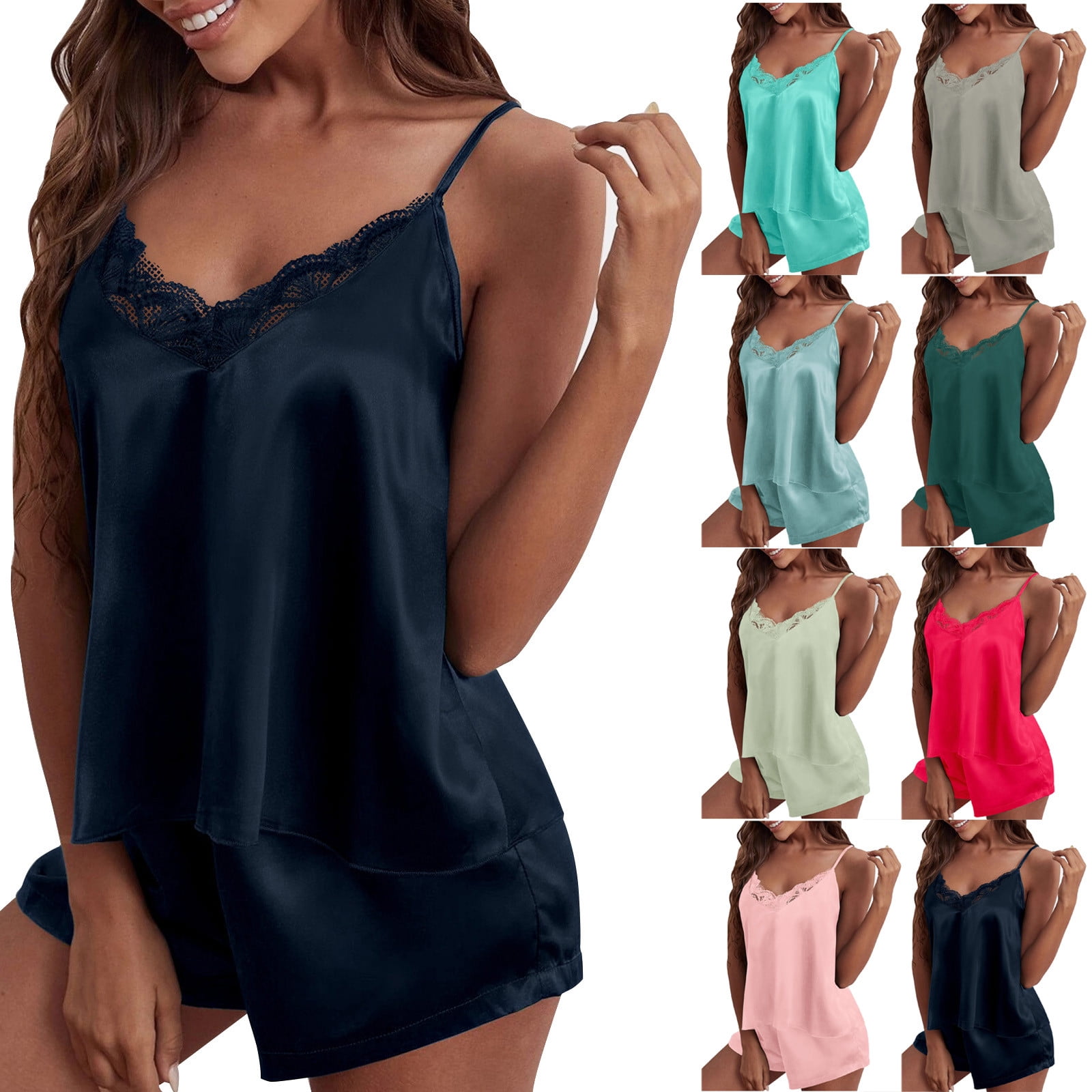 Elainilye Fashion Ladies Pajamas Sets 2 Piece Outfit Set Undershirt ...