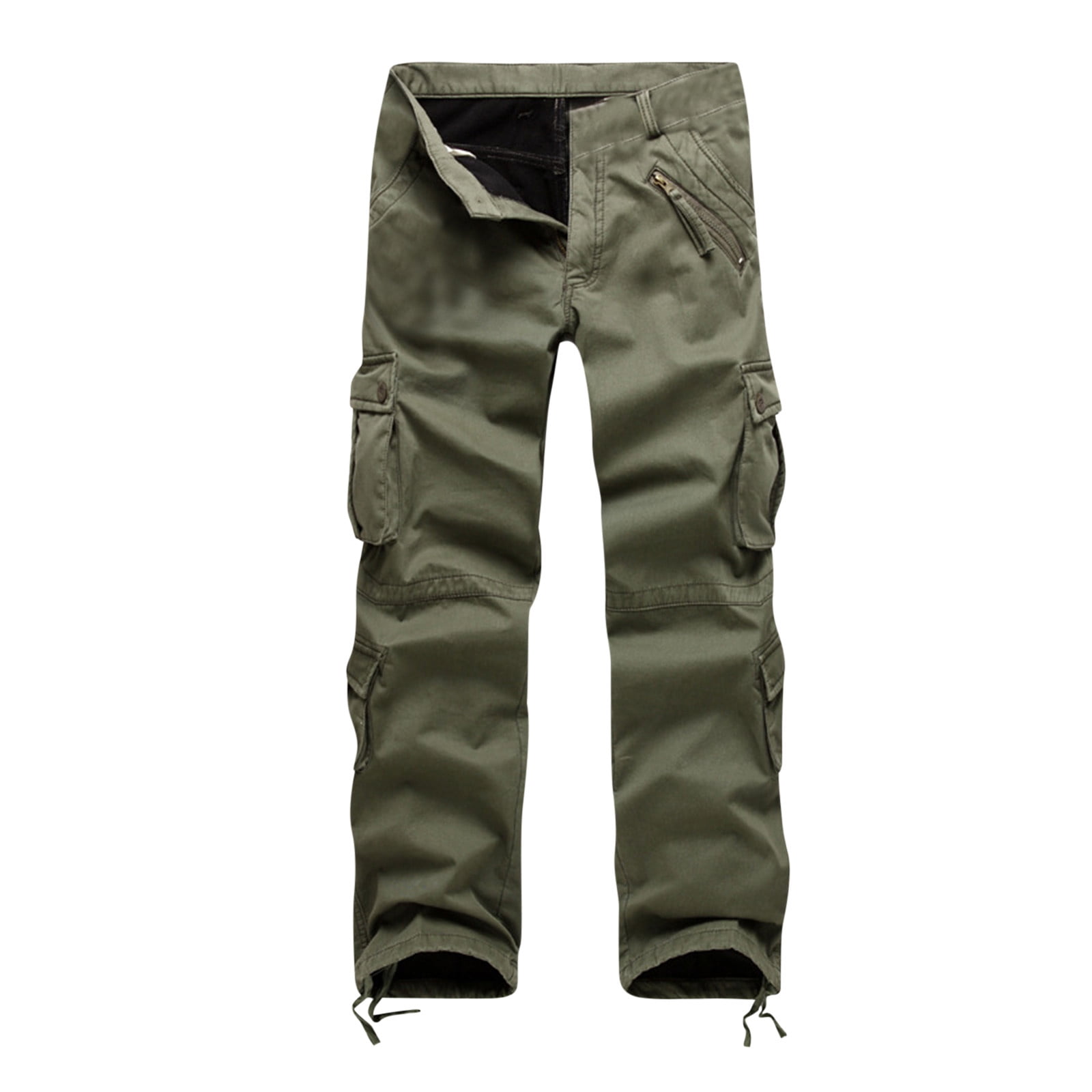 Elainilye Fashion Men's Cargo Pants Velvet Thicken Cargo Pants Baggy ...