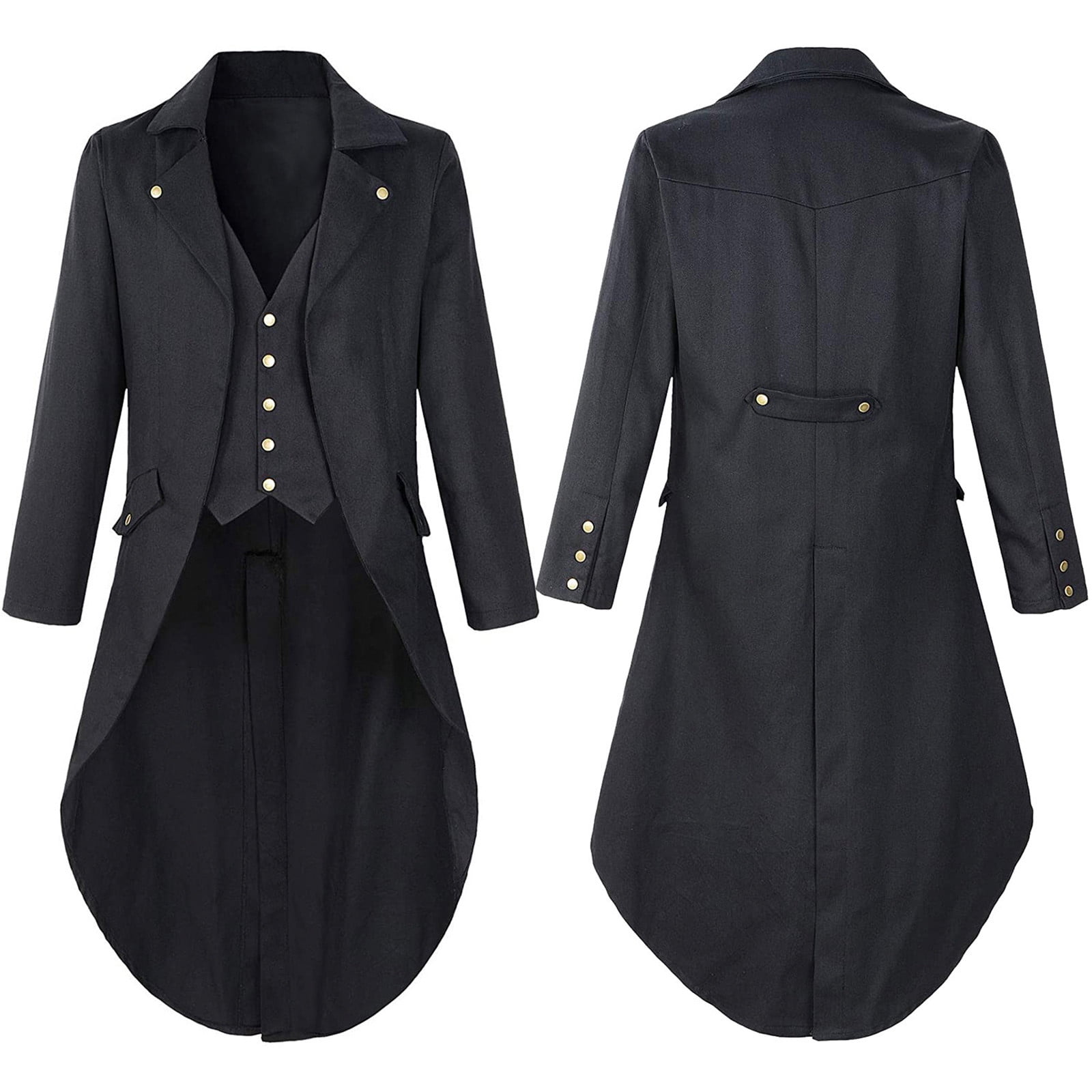 Elainilye Fashion Mens Coat Winter Jacket Gothic Steampunk Retro Tail ...