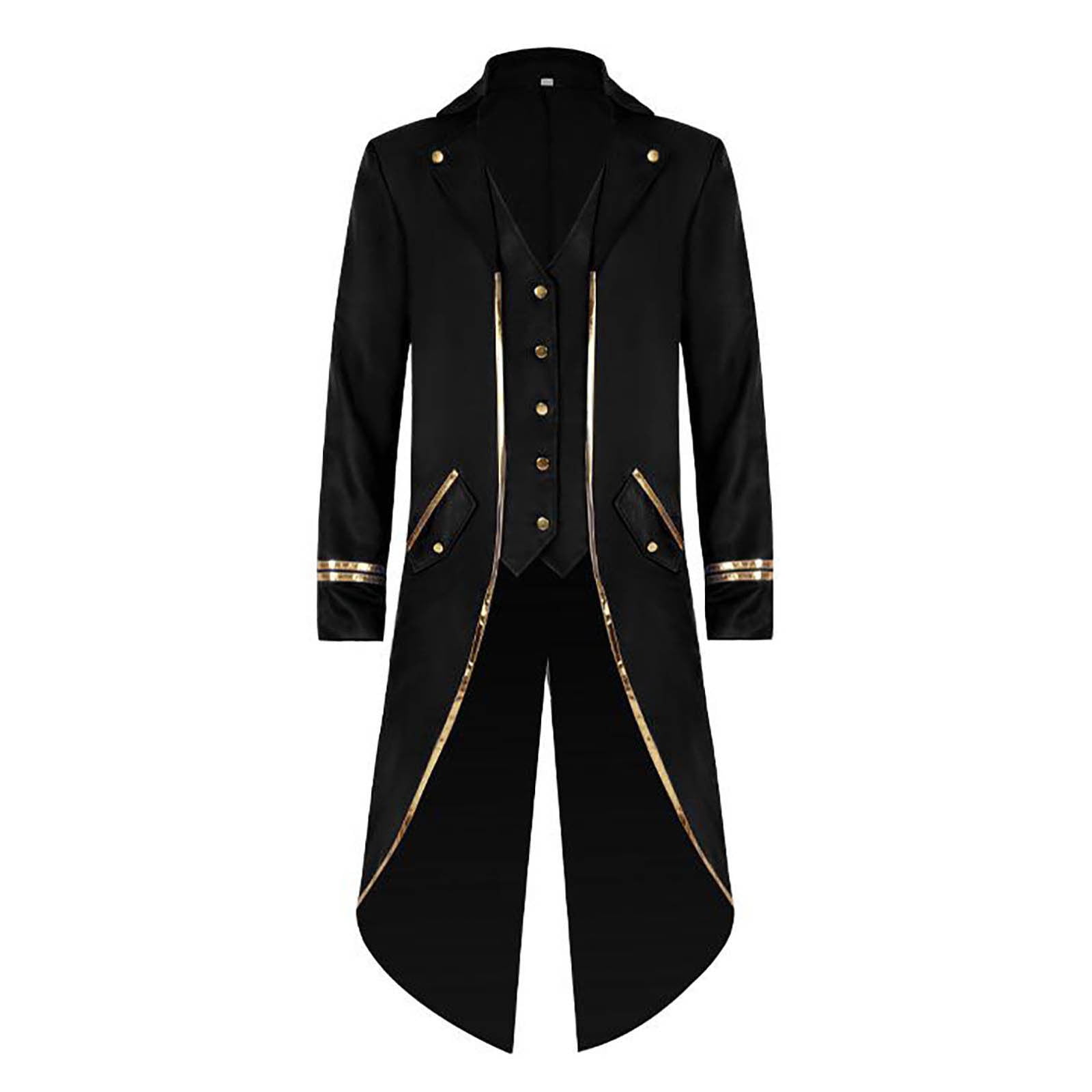 Elainilye Fashion Mens Jacket Halloween Costume Mid Length Retro Tuxedo ...