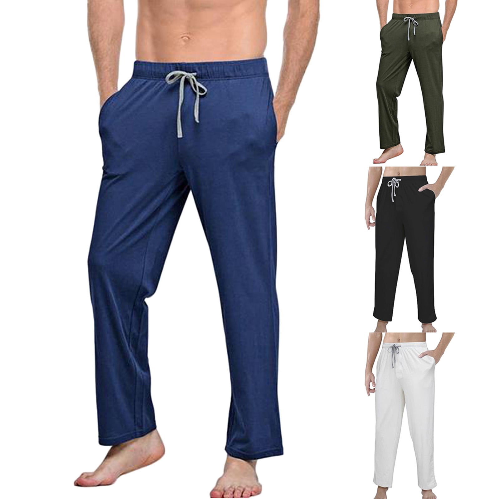 Elainilye Fashion Mens Pajama Pants Casual Spring Pajama Pants Knit ...