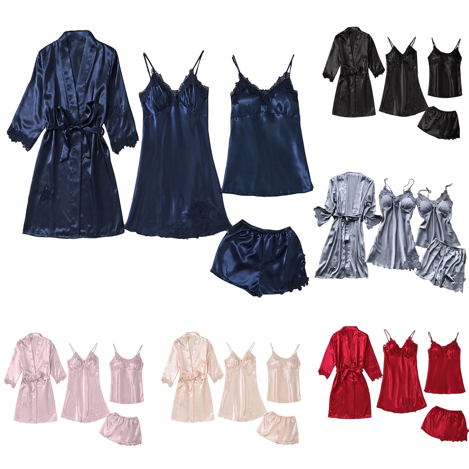 Elainilye Fashion Summer Pajamas for Women Sleepwear Long Pants and ...