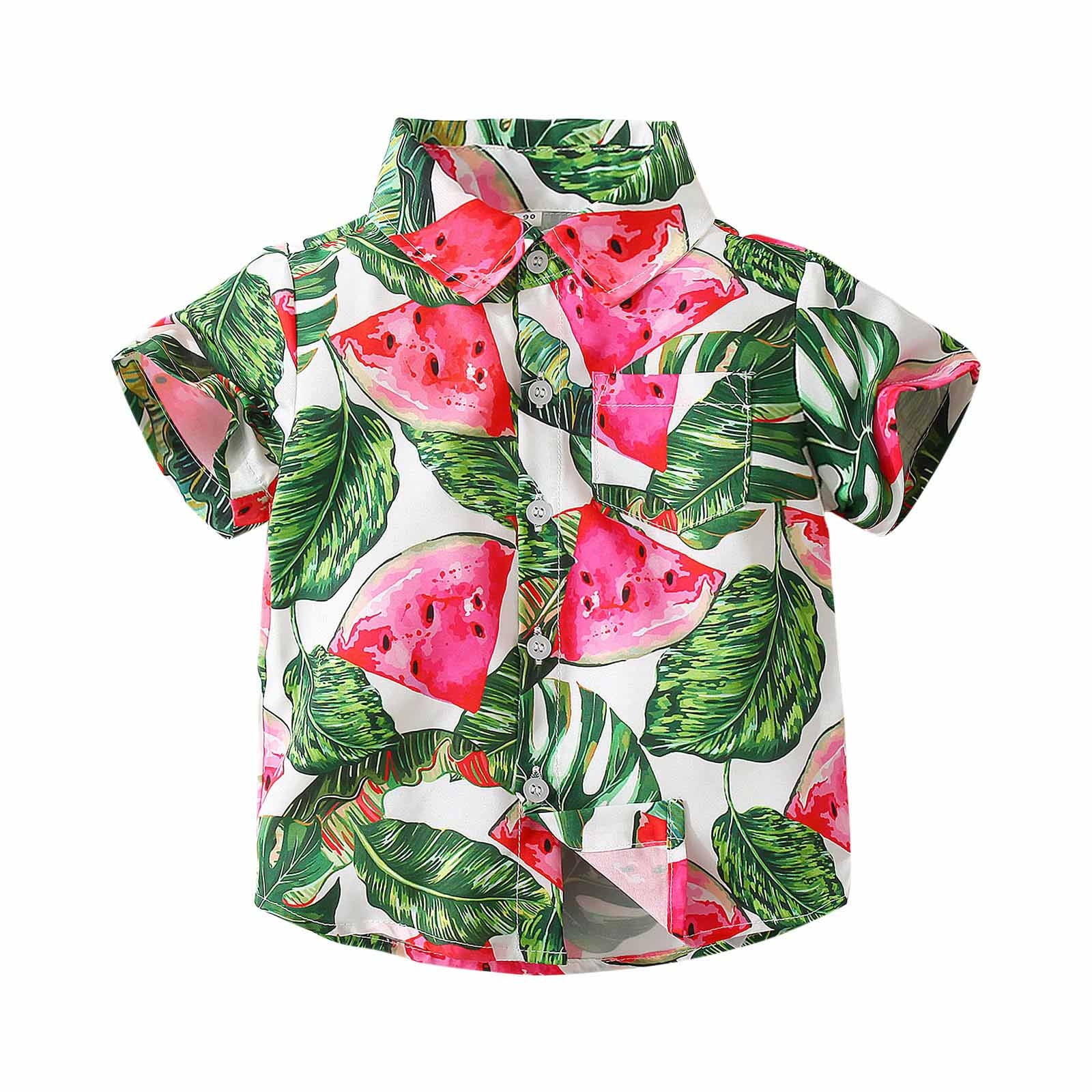 Elainilye Fashion Summer Toddler Baby Boy Hawaiian Shirt Casual Beach ...