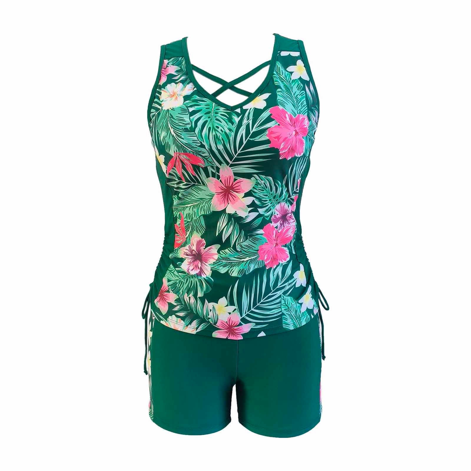 Elainilye Fashion Tankini Swimsuits for Women Split Swimsuit Bikini ...