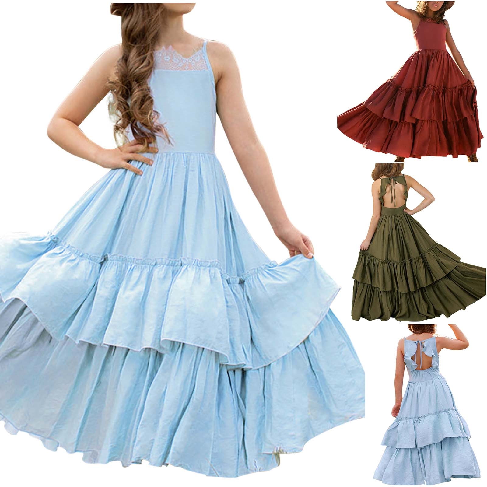 Elainilye Fashion Toddler Girls Formal Dresses Flower Ruffle Dress ...