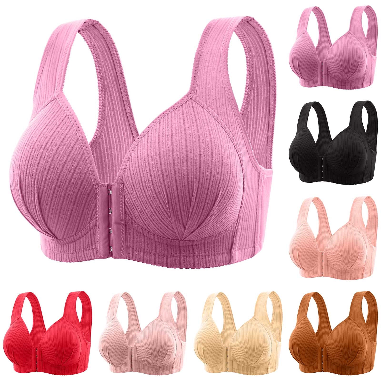 Elainilye Fashion Wireless Bra for Women Front Buckle Bra Gathering Bra ...