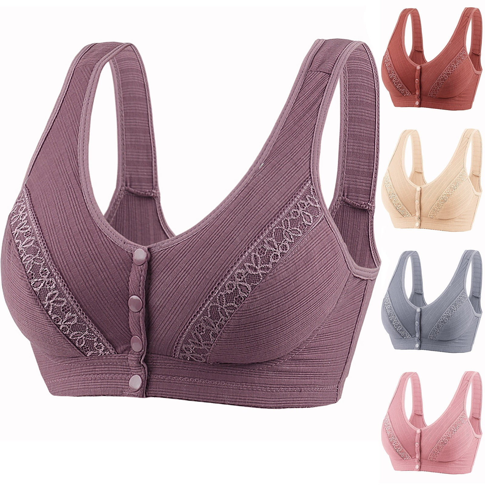 Elainilye Fashion Wireless Bra for Women Gathering Bra Breast Feeding ...