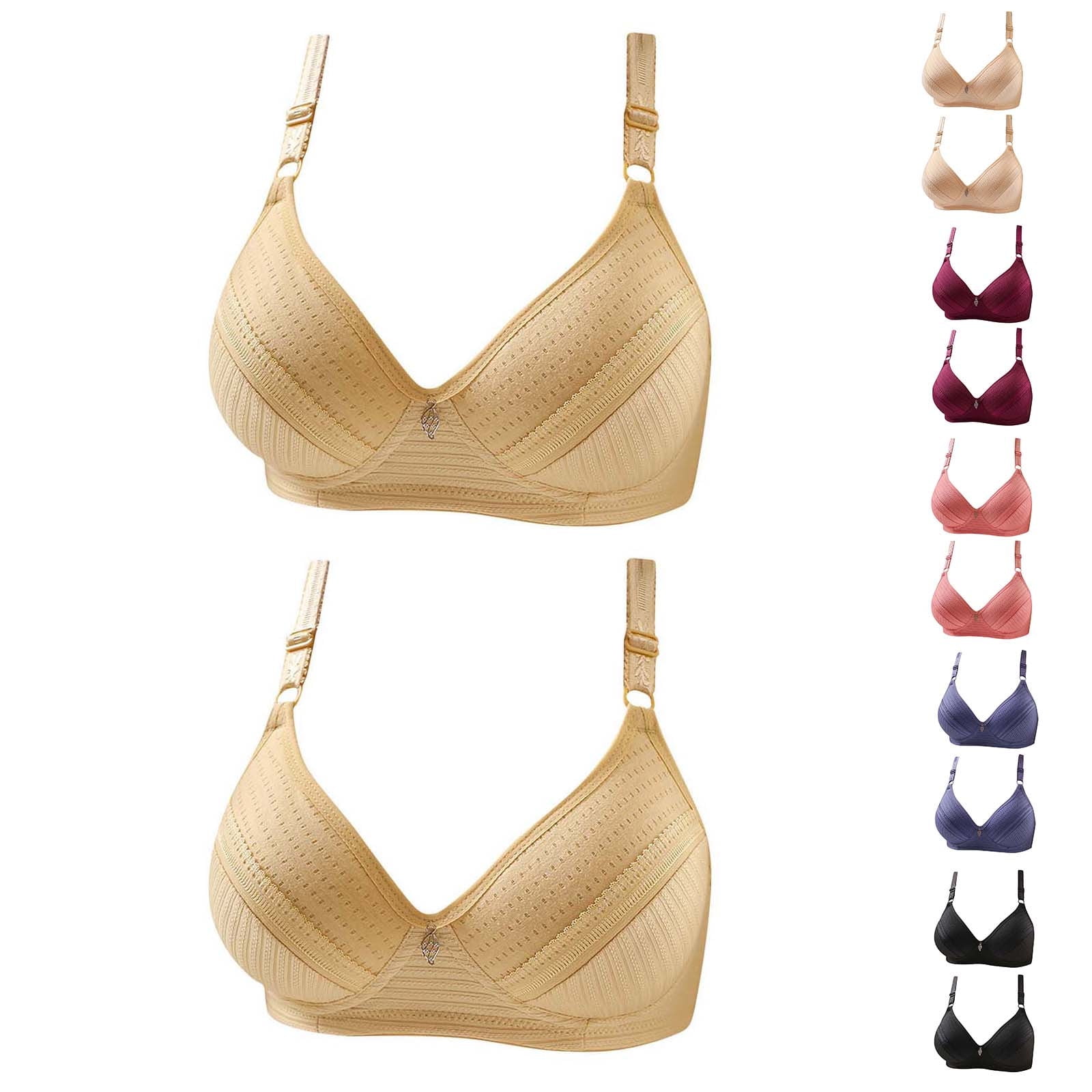 Elainilye Fashion Wireless Bras with Support and Lift 2PC Lingerie Bras ...