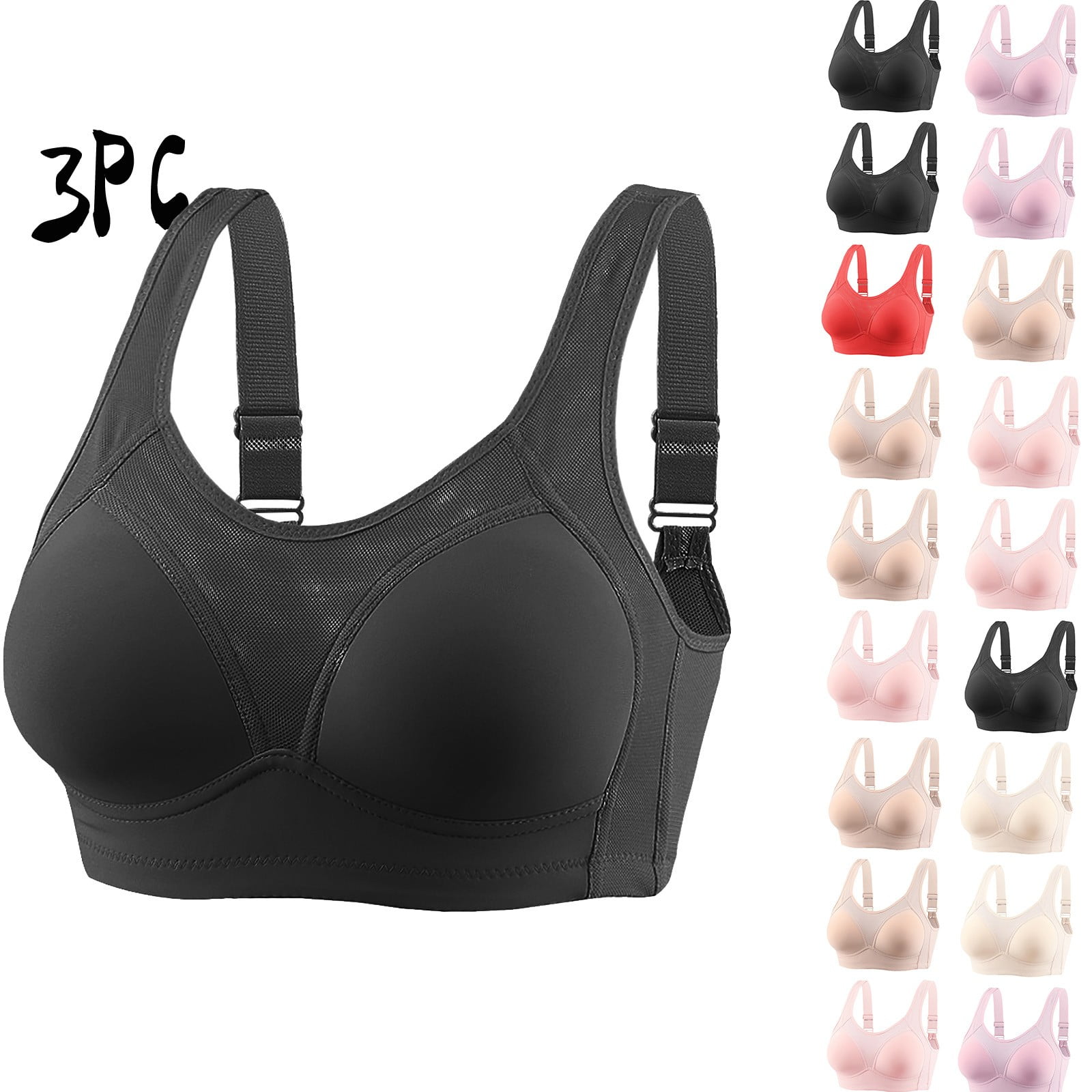 Elainilye Fashion Women Bras Wireless 3pc Gathering Breastfeeding Bra ...