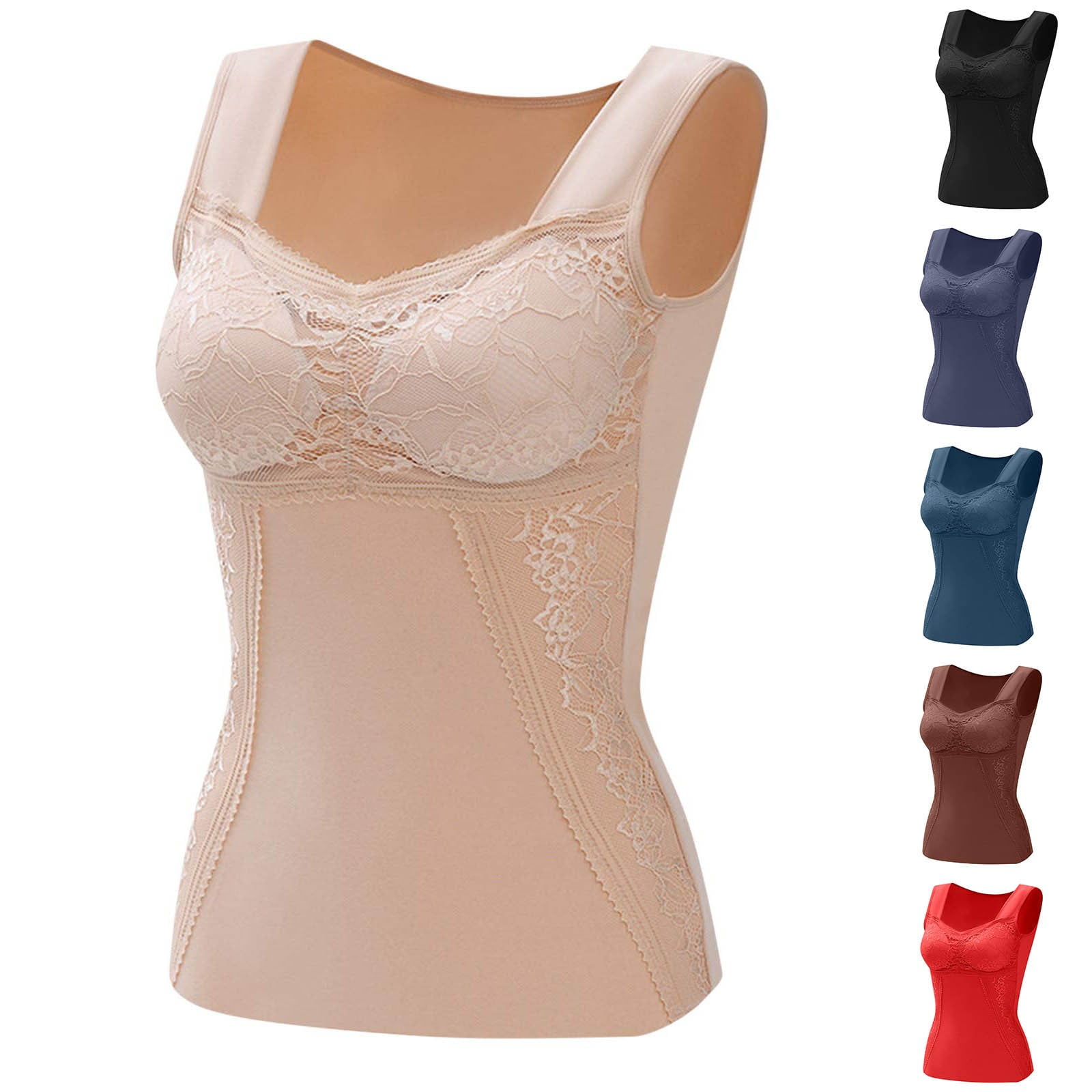 Elainilye Fashion Womens Compression Shirt Self-heating Lace Warm ...