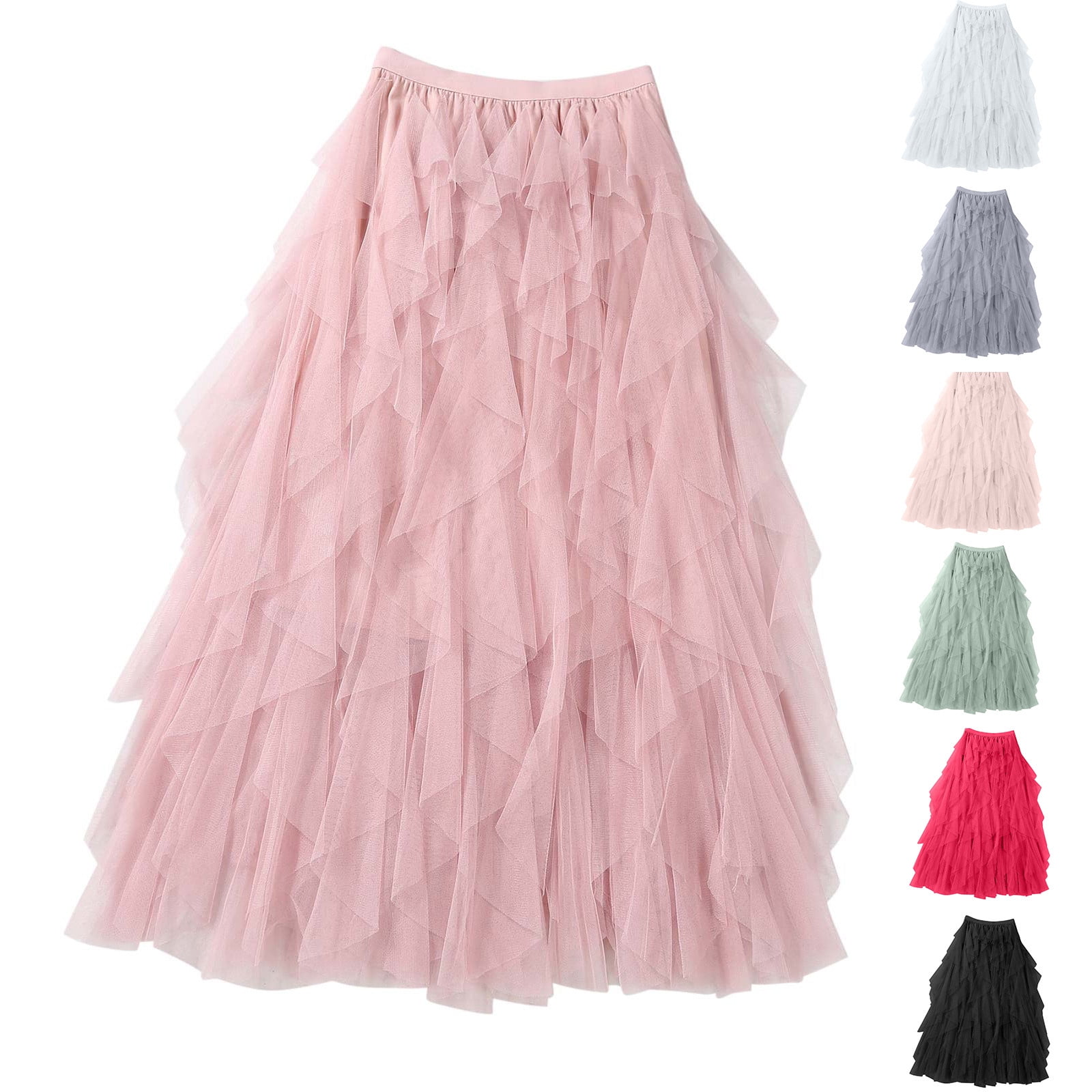 Elainilye Fashion Womens Fairy Skirt Versatile Solid Color Short Skirt ...