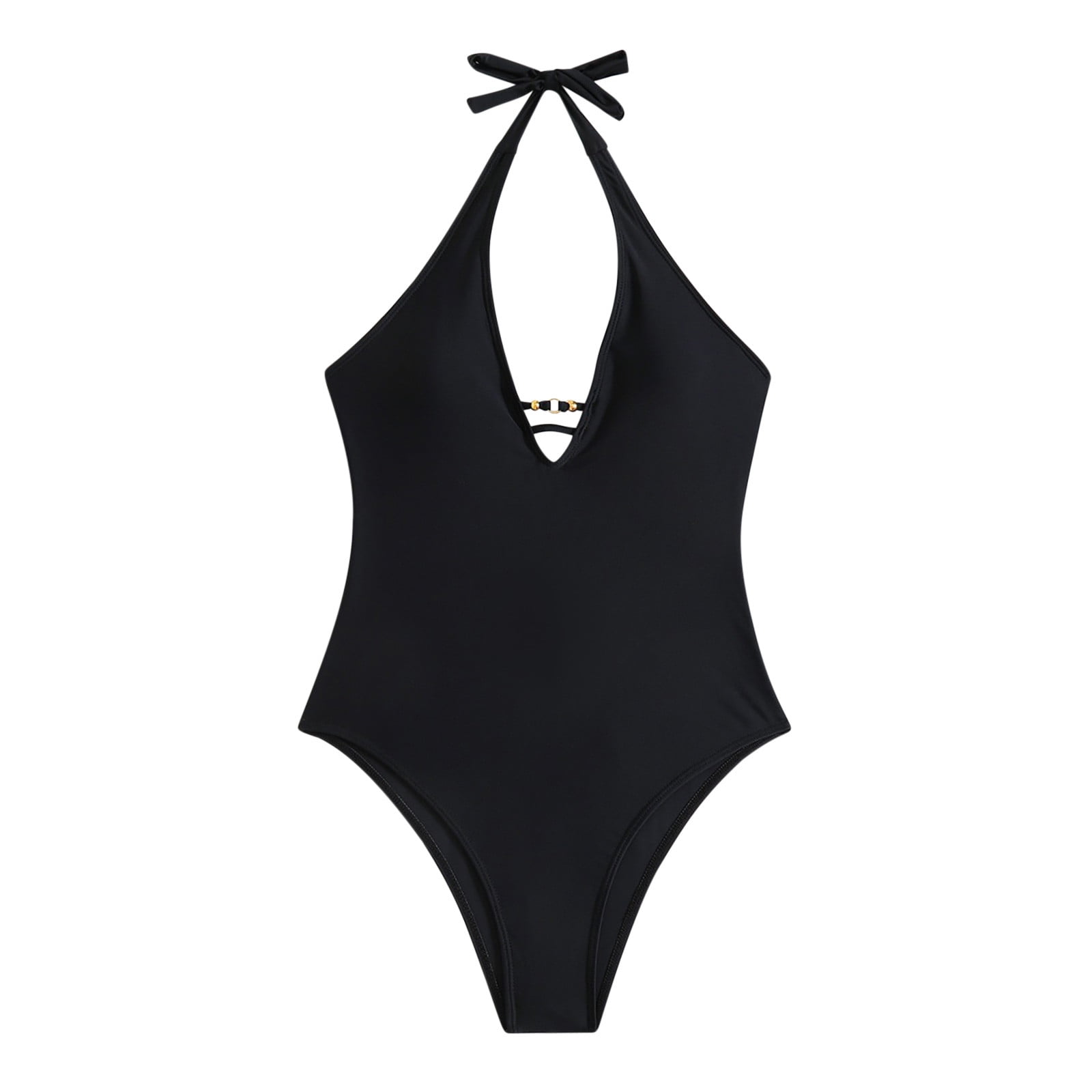 Elainilye Fashion Womens One Piece Swimsuit Sleeveless Deep V Backless ...