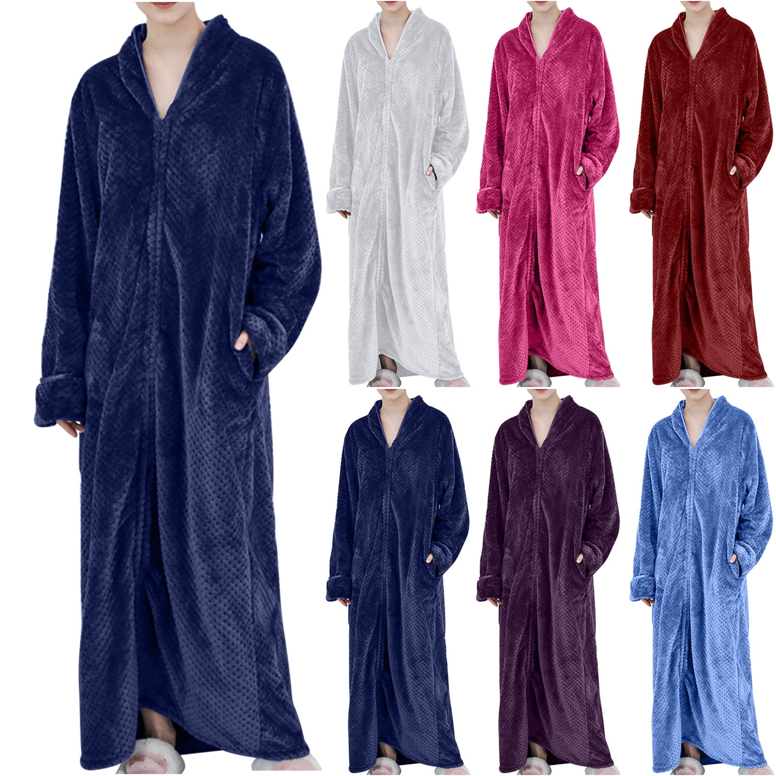 Elainilye Fashion Womens Pajama Sets Zip-up Pajamas Homewear Long ...