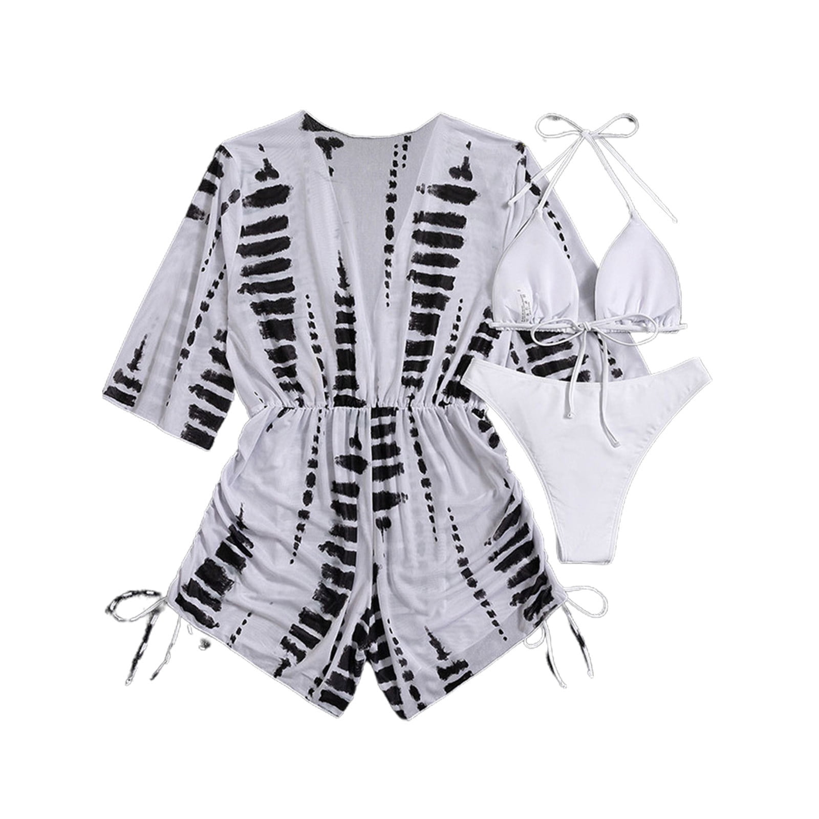 Elainilye Fashion Womens Swimsuits Long-sleeved Mesh Corset Swimsuit ...