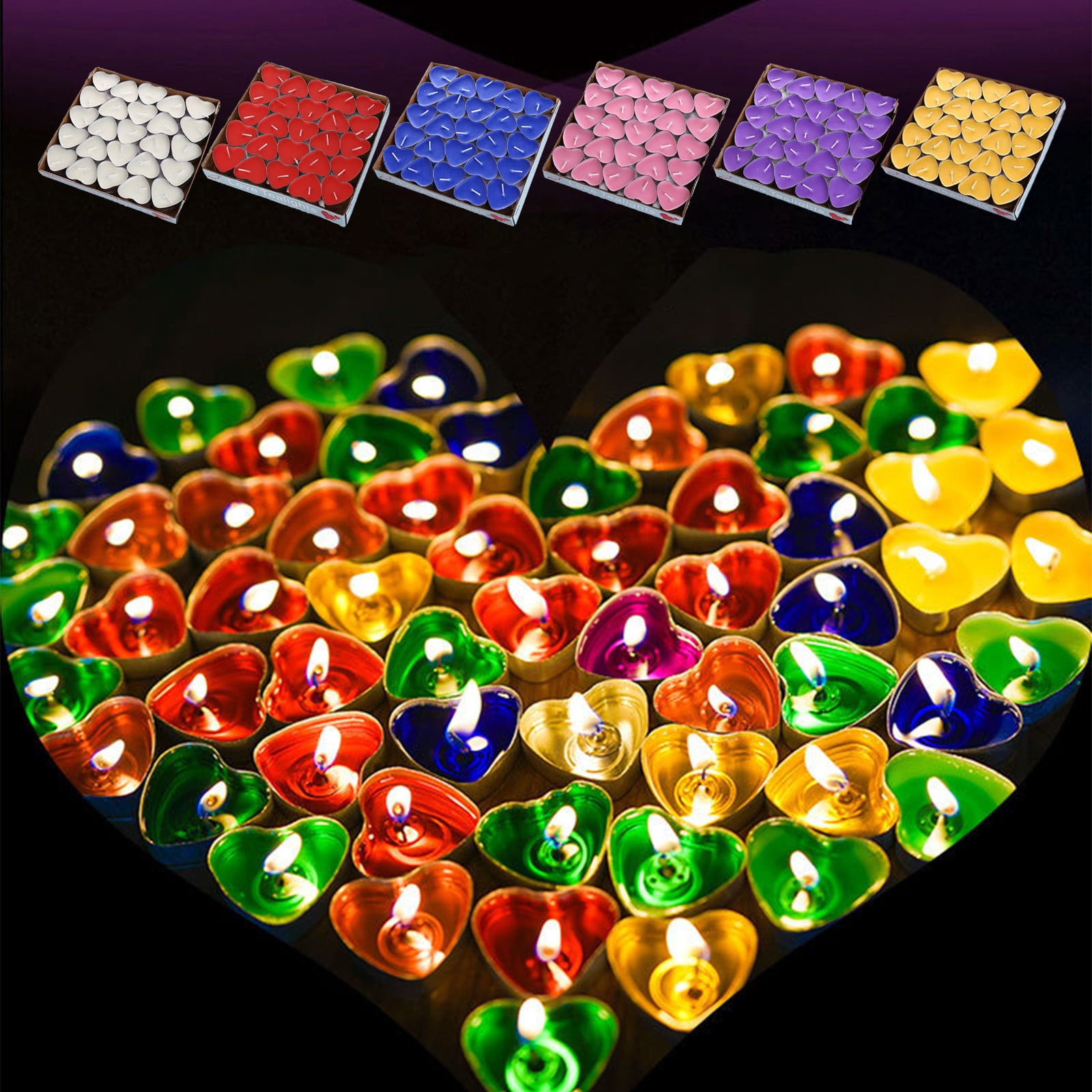 Elainilye Floating Tea Lights, 50-Pack Mini Candles, Wedding Romantic ...