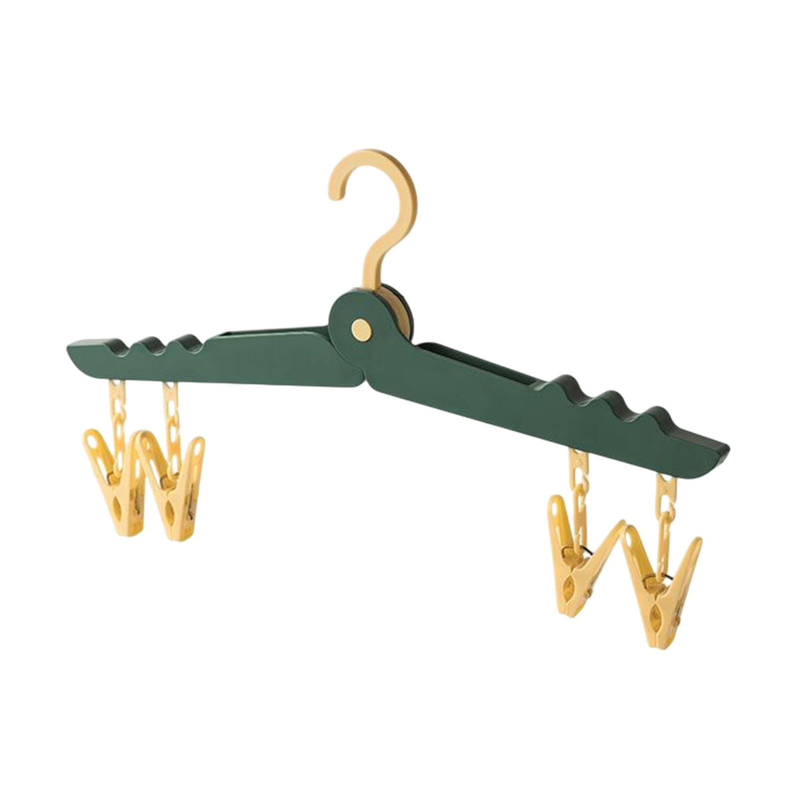 Elainilye Foldable Plastic Clothes Hanger with 4 Hooks, Portable Space ...