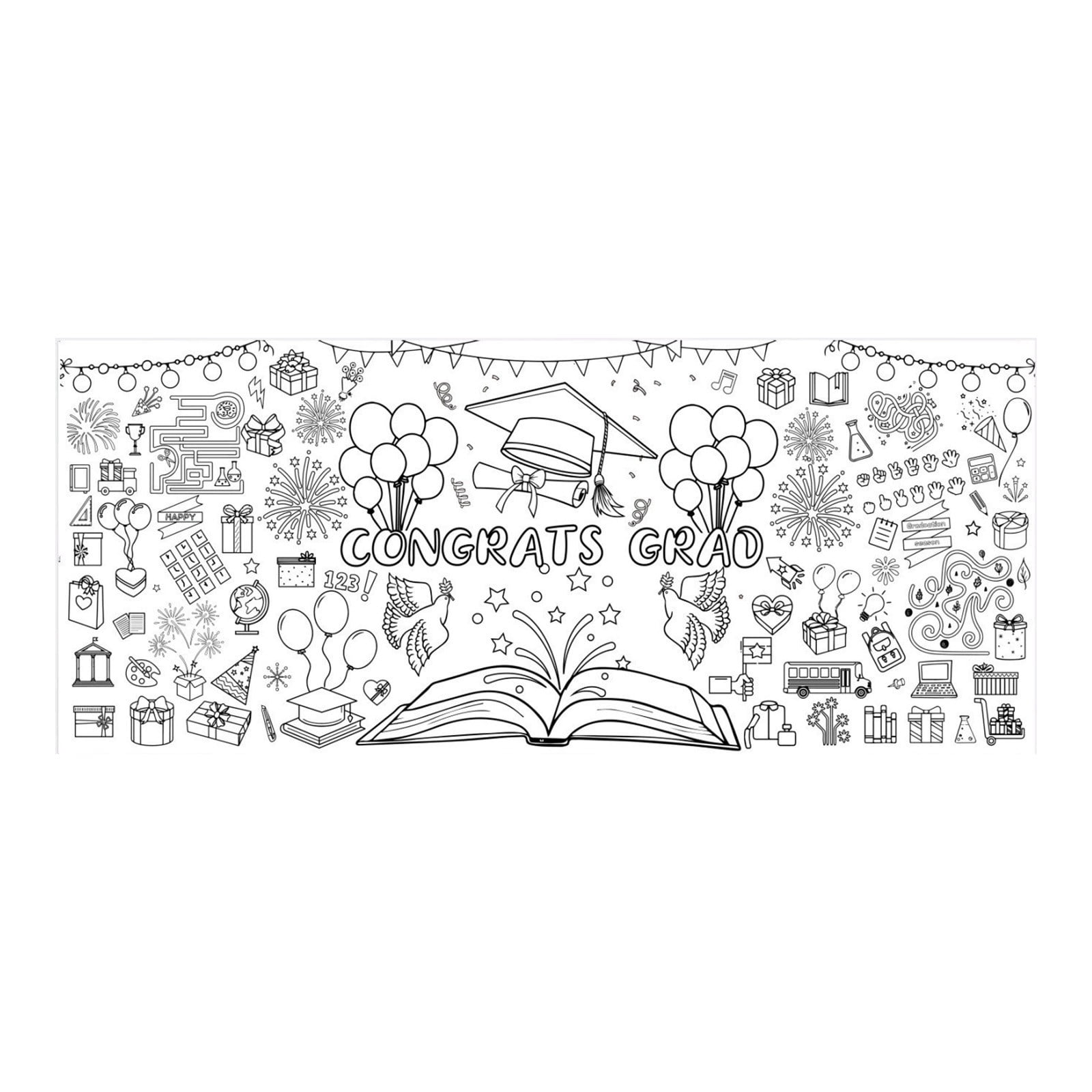 Elainilye Graduation Season Coloring Poster, Children Graffiti ...