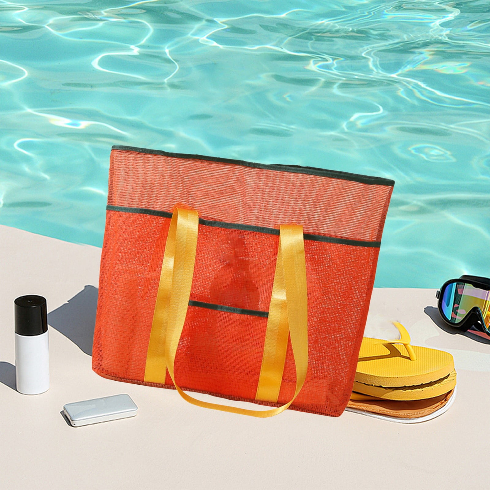 Elainilye Heavy-Duty Transparent Beach Tote with Dry/Wet Compartments ...