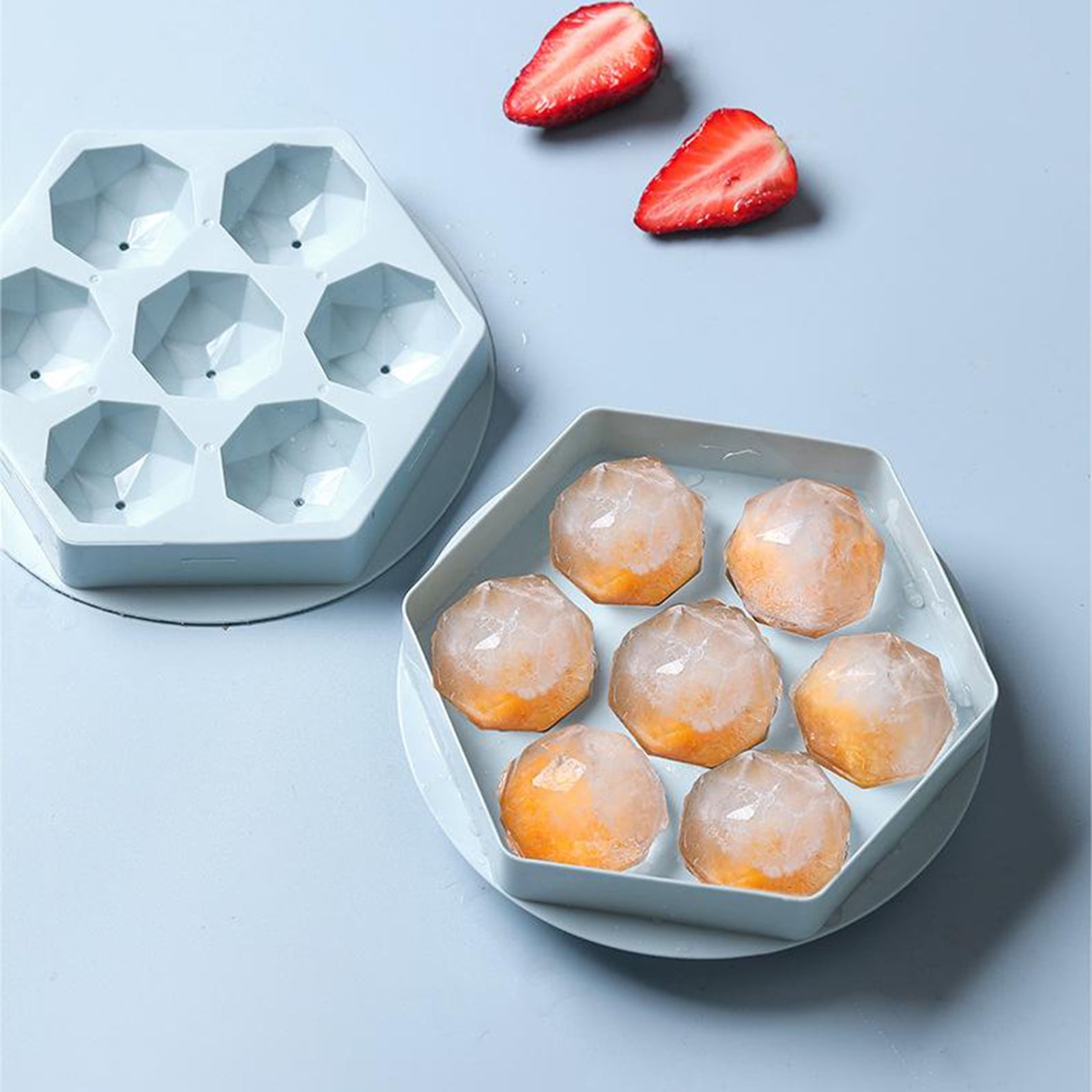 Elainilye Hexagonal Ice Ball Maker with 7-Cube Grid, Professional ...