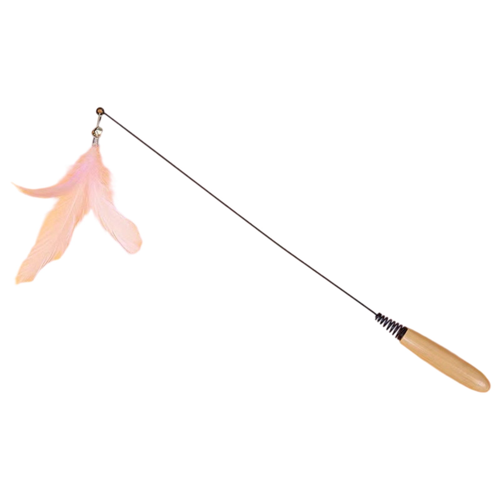 Elainilye Interactive Cat Feather Toy Wand, Bell Attachment Play Stick ...
