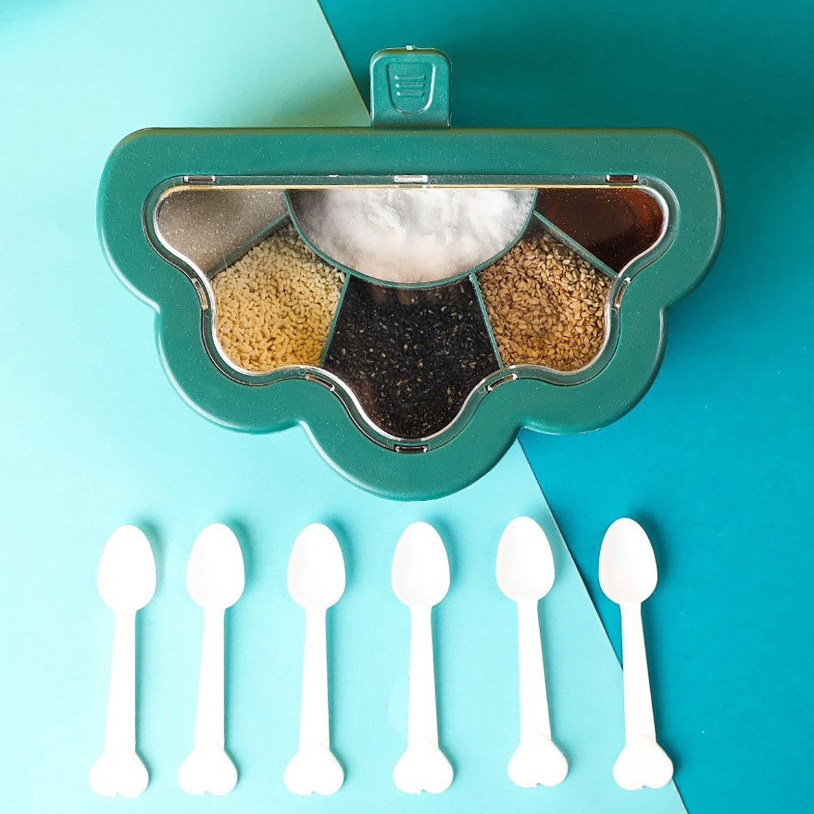 Elainilye Modular Spice Storage Container Set with Measuring Spoons ...