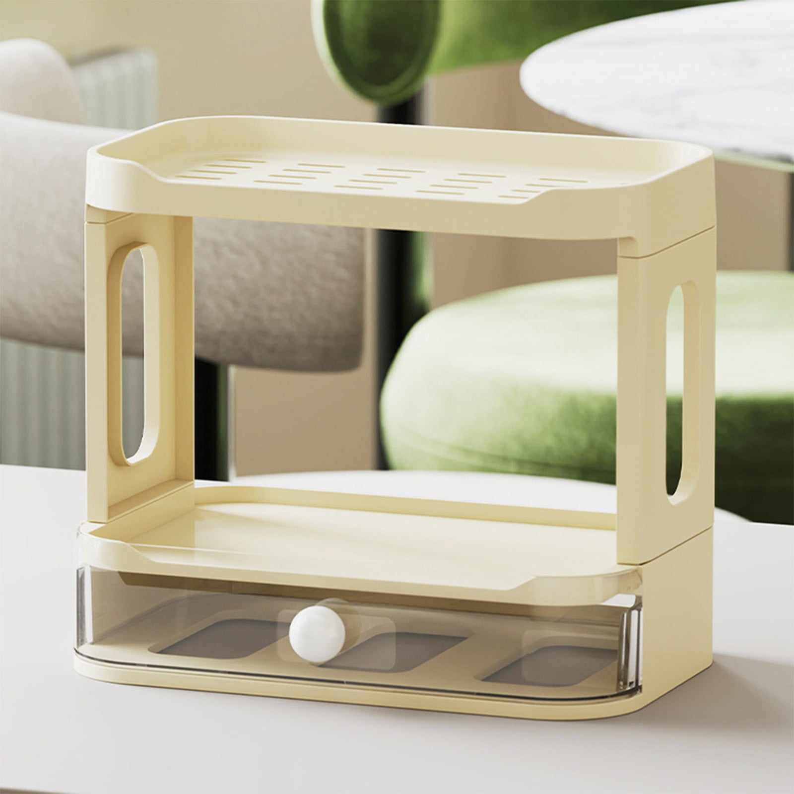 Elainilye Multi-Tier Plastic Cup Organizer with Drainage Drawers ...
