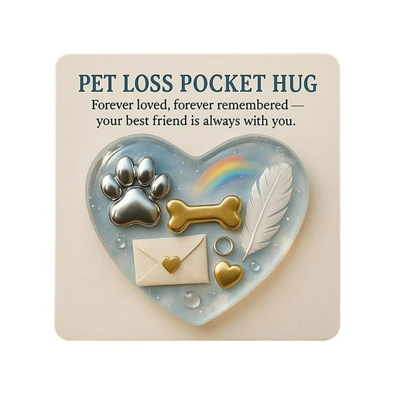Elainilye Pet Memorial Pocket Token, Engravable Keepsake Card for Dog ...