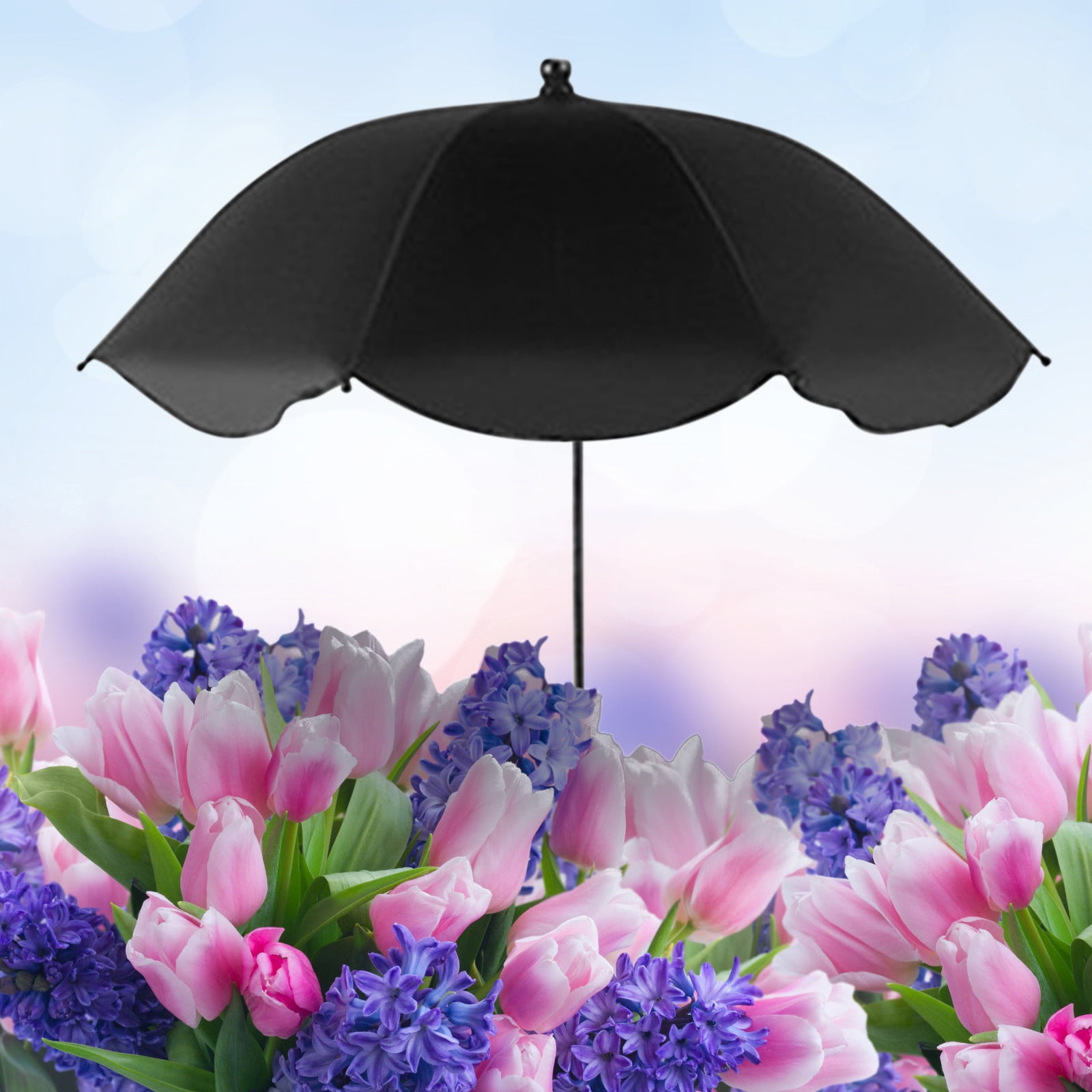 Elainilye Plant Sun Shade Umbrella, Garden Stake Parasol Cover UV Rain ...