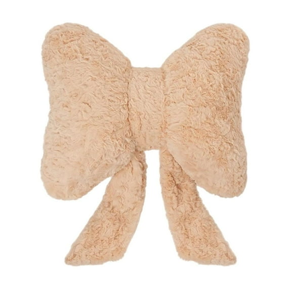 Elainilye Plush Bowknot Throw Pillow, Fluffy Decorative Backrest ...