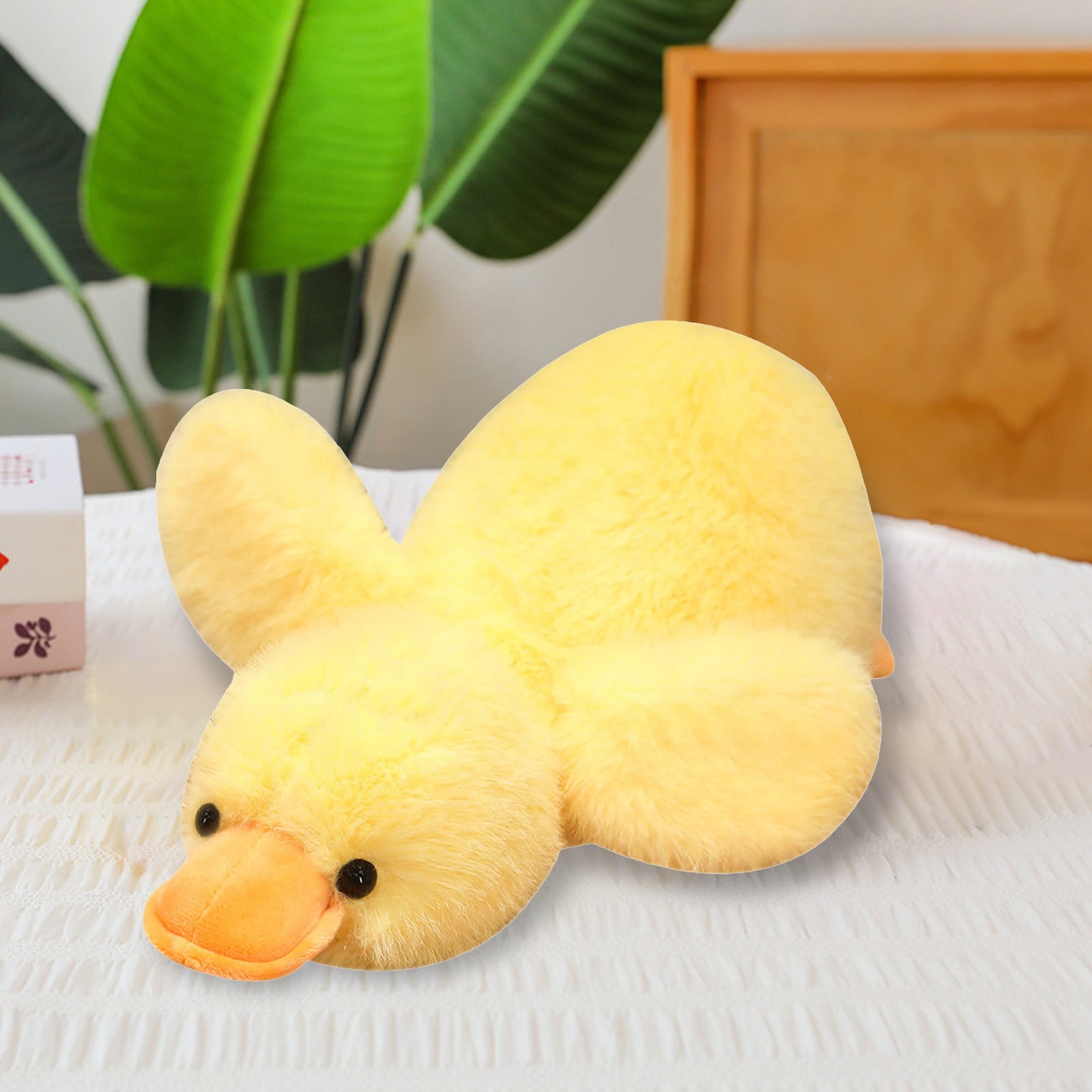 Elainilye Plush Duck Toy, 12-Inch White Fuzzy Stuffed Animal Cuddle ...