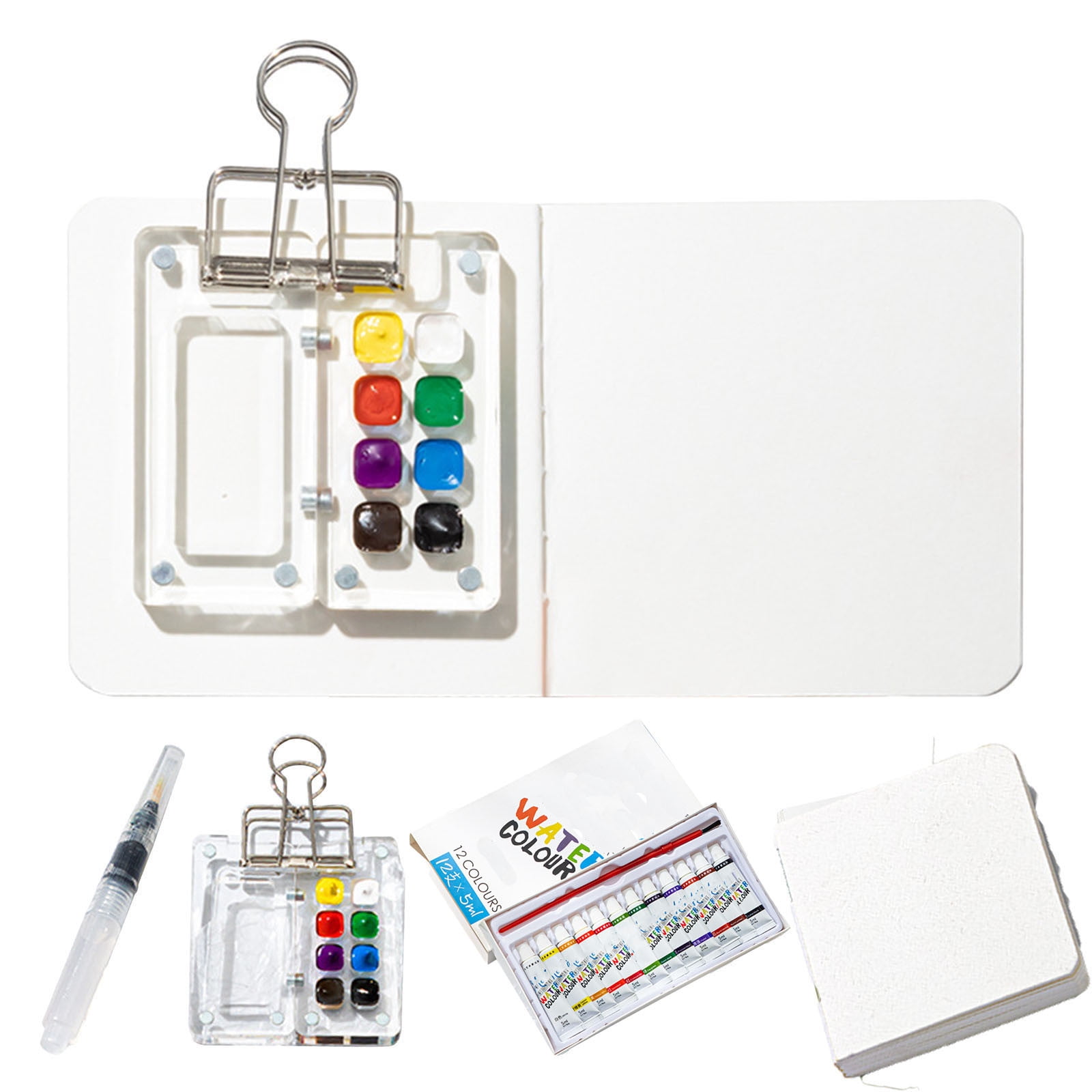 Elainilye Portable Watercolor Set, Mini Acrylic Paint Box, Travel Art ...
