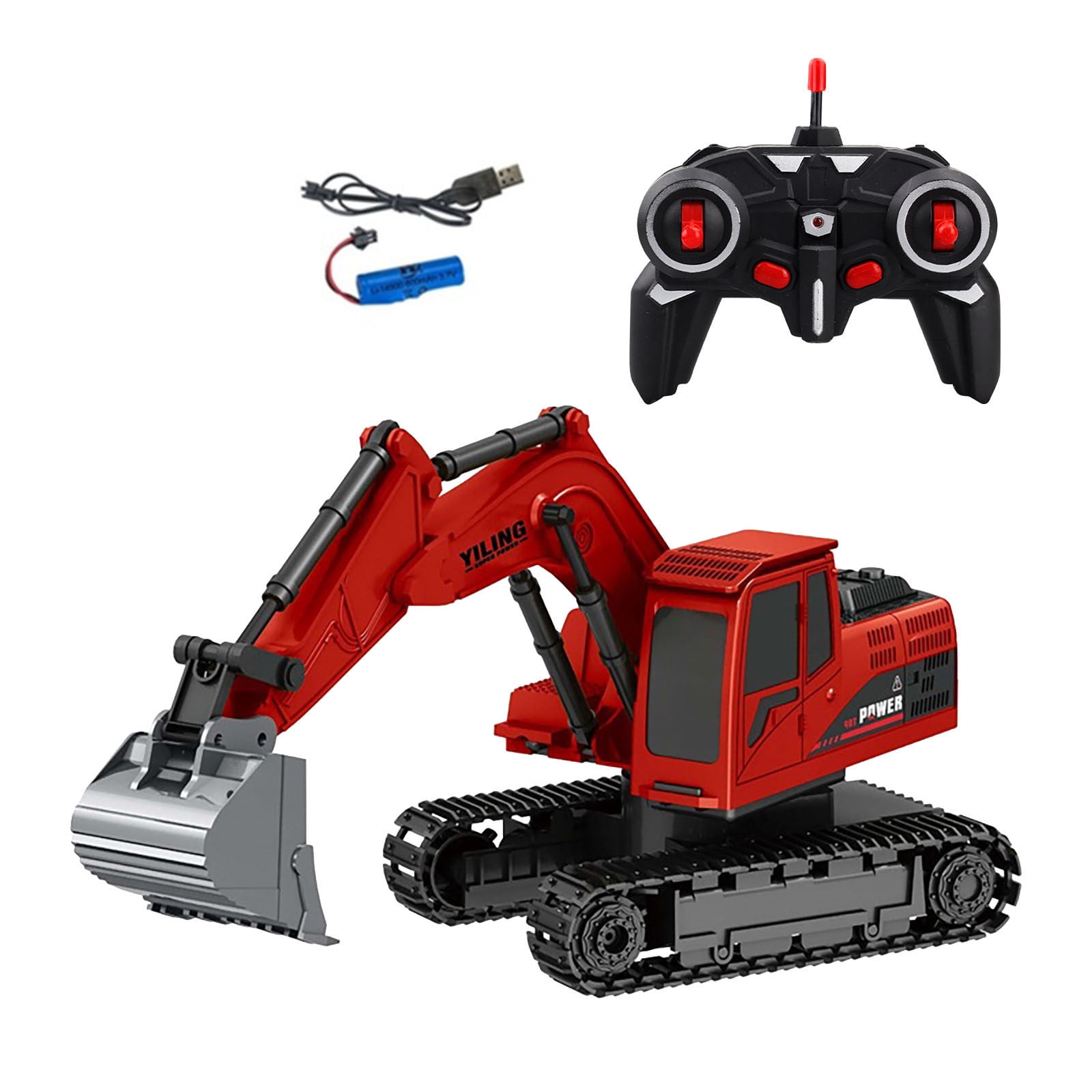 Elainilye RC Excavator Toy with Batteries, Construction Vehicles for ...