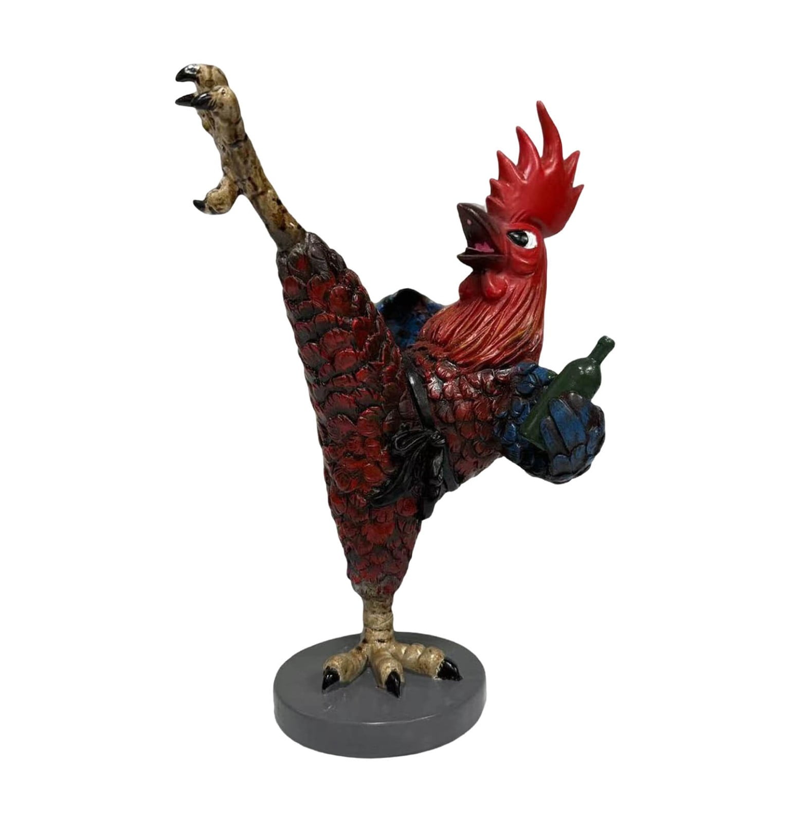 Elainilye Rooster Sculpture Ornament, Funny Resin Statue for Living ...