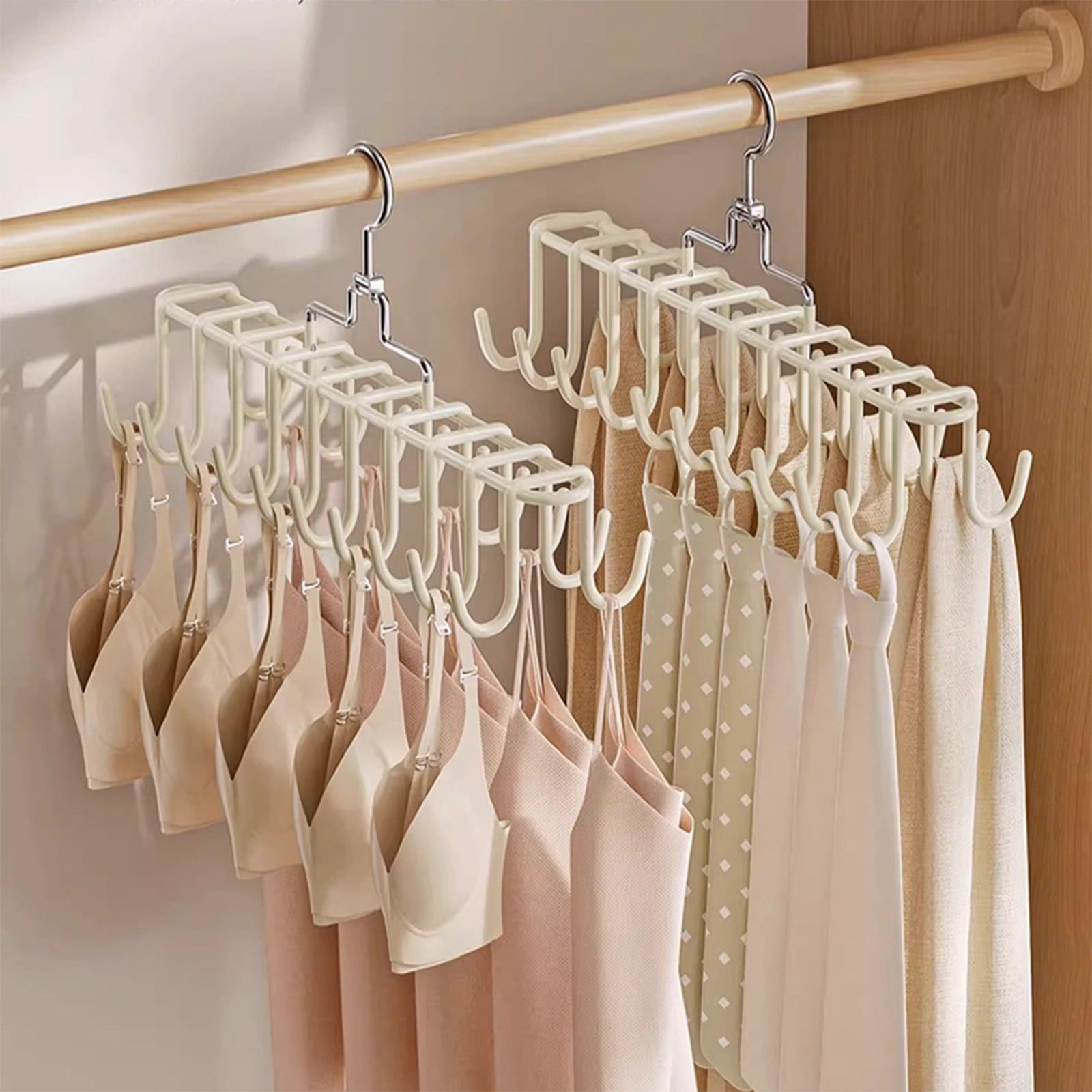 Elainilye Rotating Closet Organizer with 20 Hooks, Multi-Tiered ...
