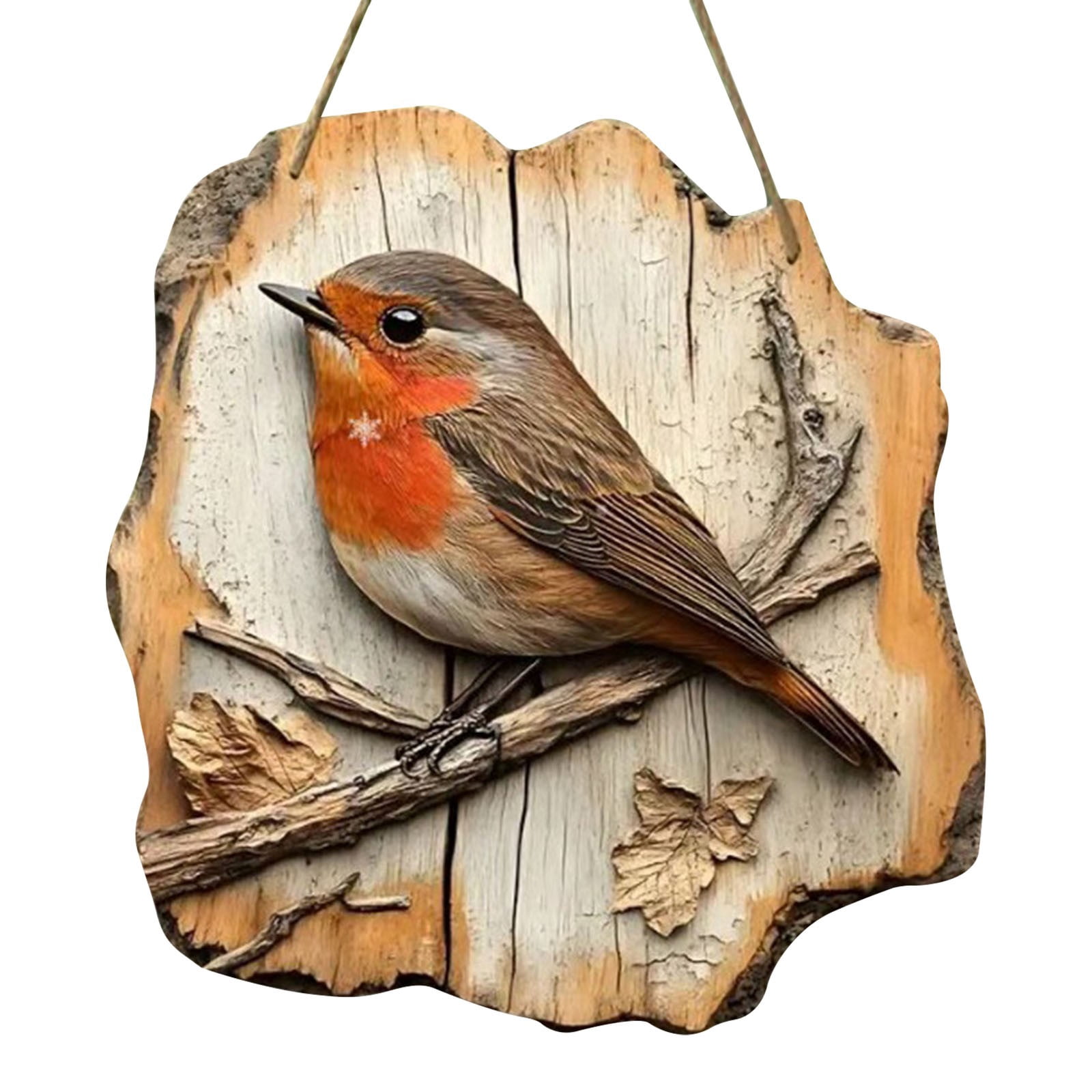 Elainilye Rustic Style Wooden Bird Hanging Decor, 2D Wall Art Ornament ...