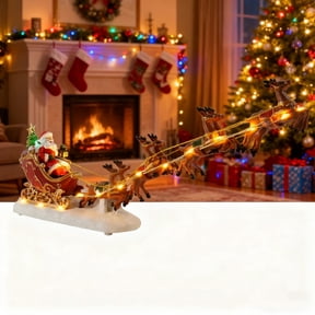 Northlight Indoor Lighted Santa and Reindeer Christmas Window ...