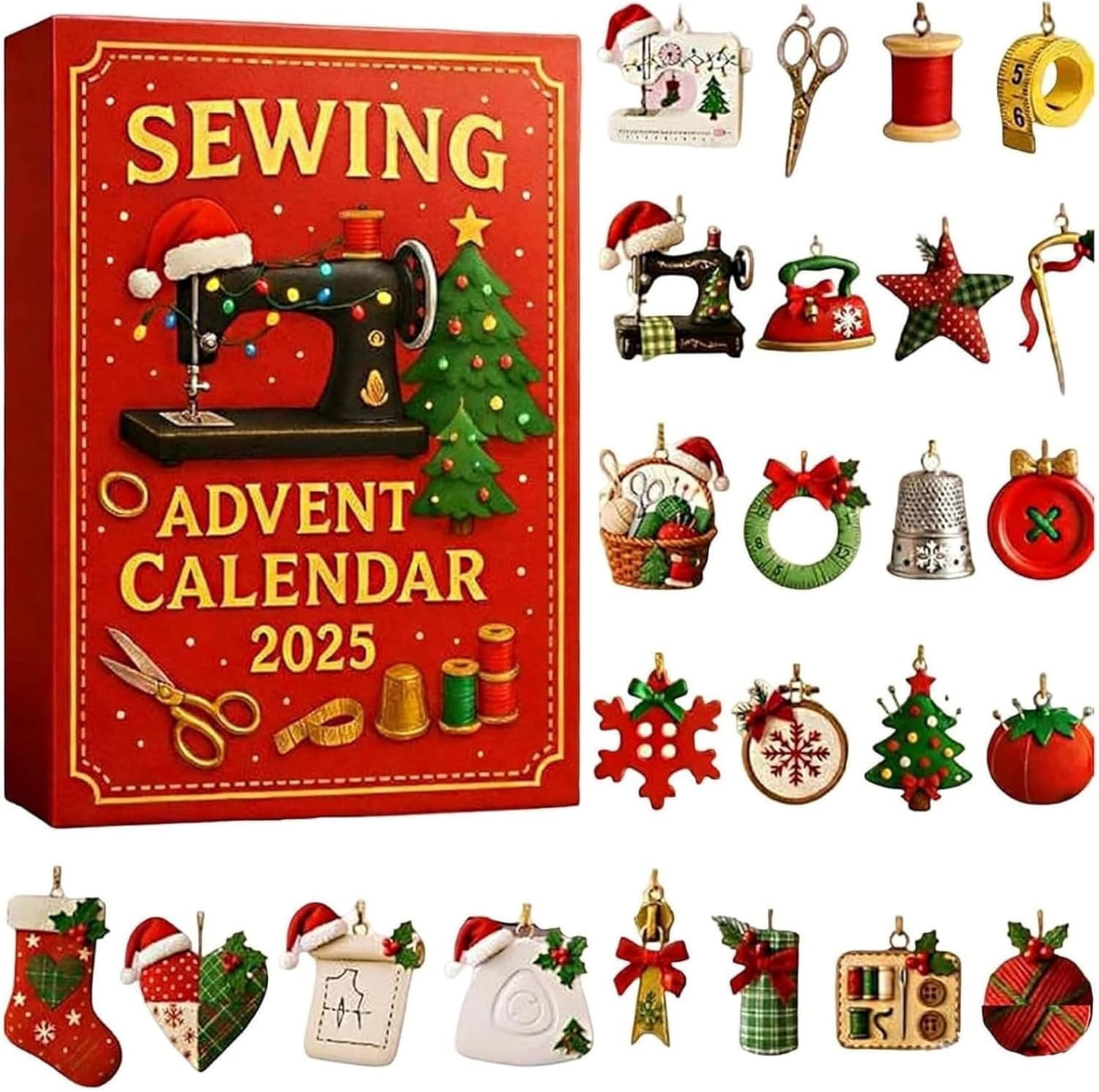 Elainilye Sewing Advent Calendar 2025 24 Days Themed Countdown with ...