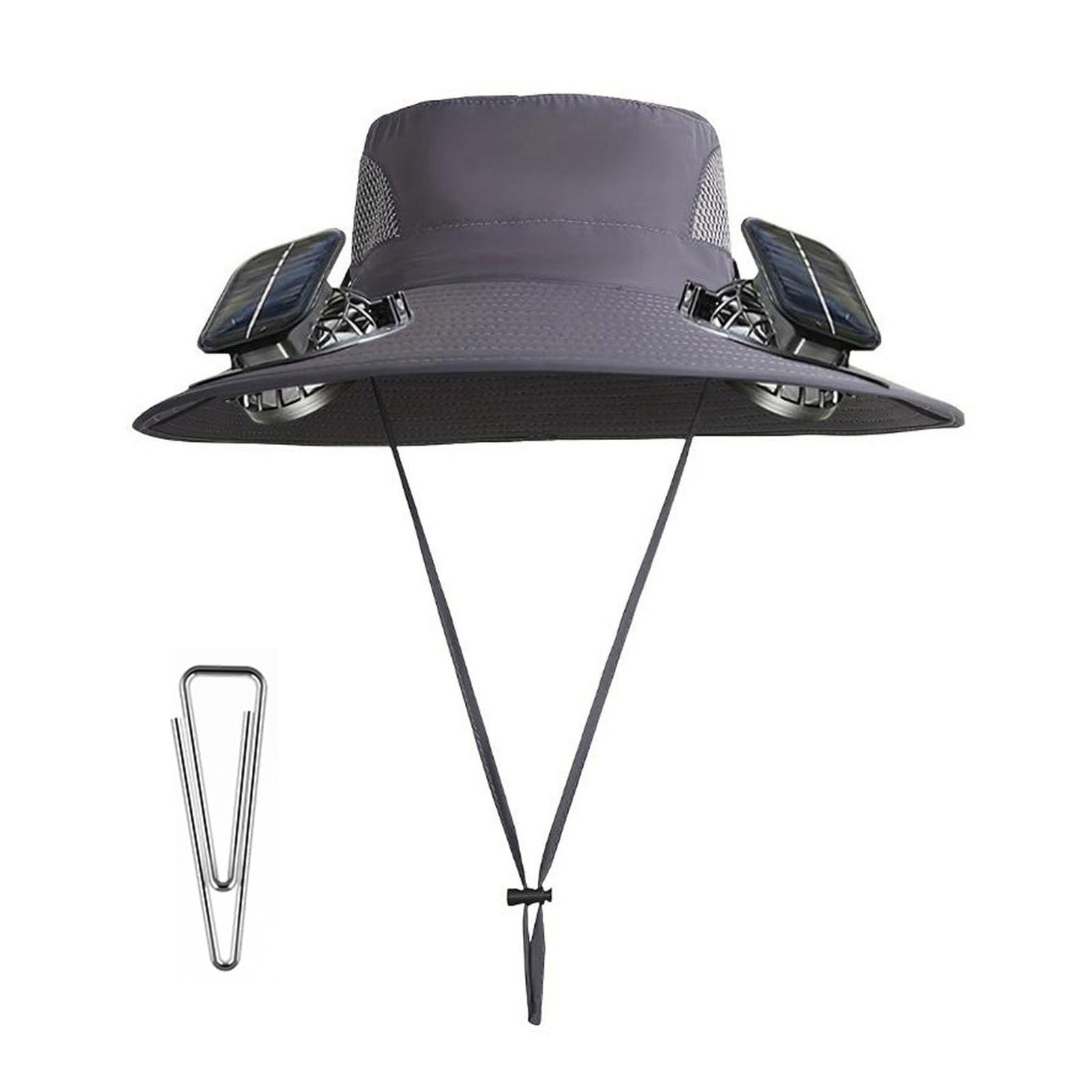 Elainilye Solar Hat, Detachable Fan Cap with Clip On Square USB ...