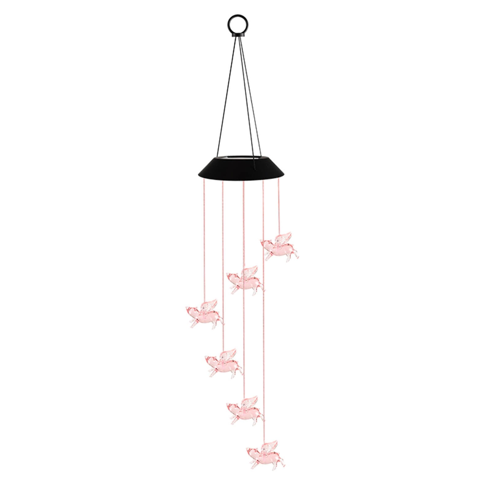 Elainilye Solar Powered Flying Pig Decor, LED Wind Chime Garden Hanging ...