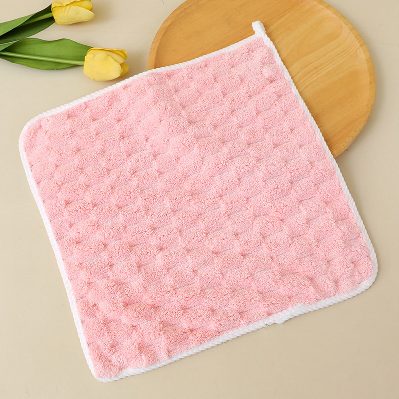 Elainilye Squares Towel with Clouds Grids Design, Soft Handkerchief ...
