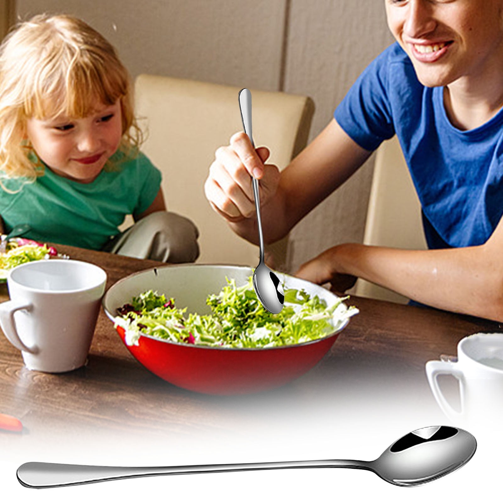 Elainilye Stainless Steel Household Spoon, Multipurpose Coffee Stirring ...