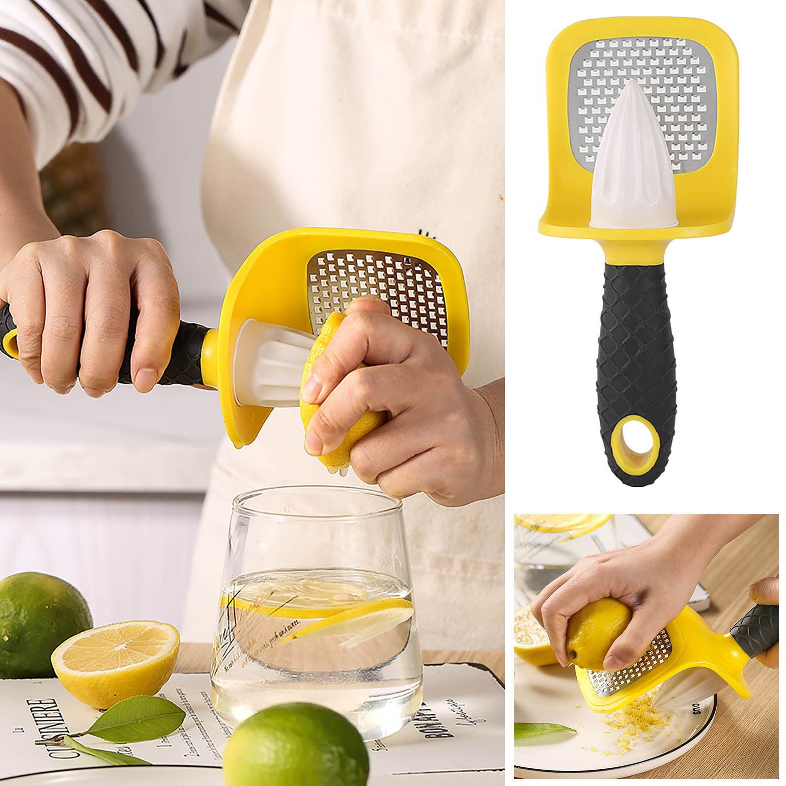 Elainilye Stainless Steel Manual Citrus Juicer with Rotary Mechanism, 2 ...